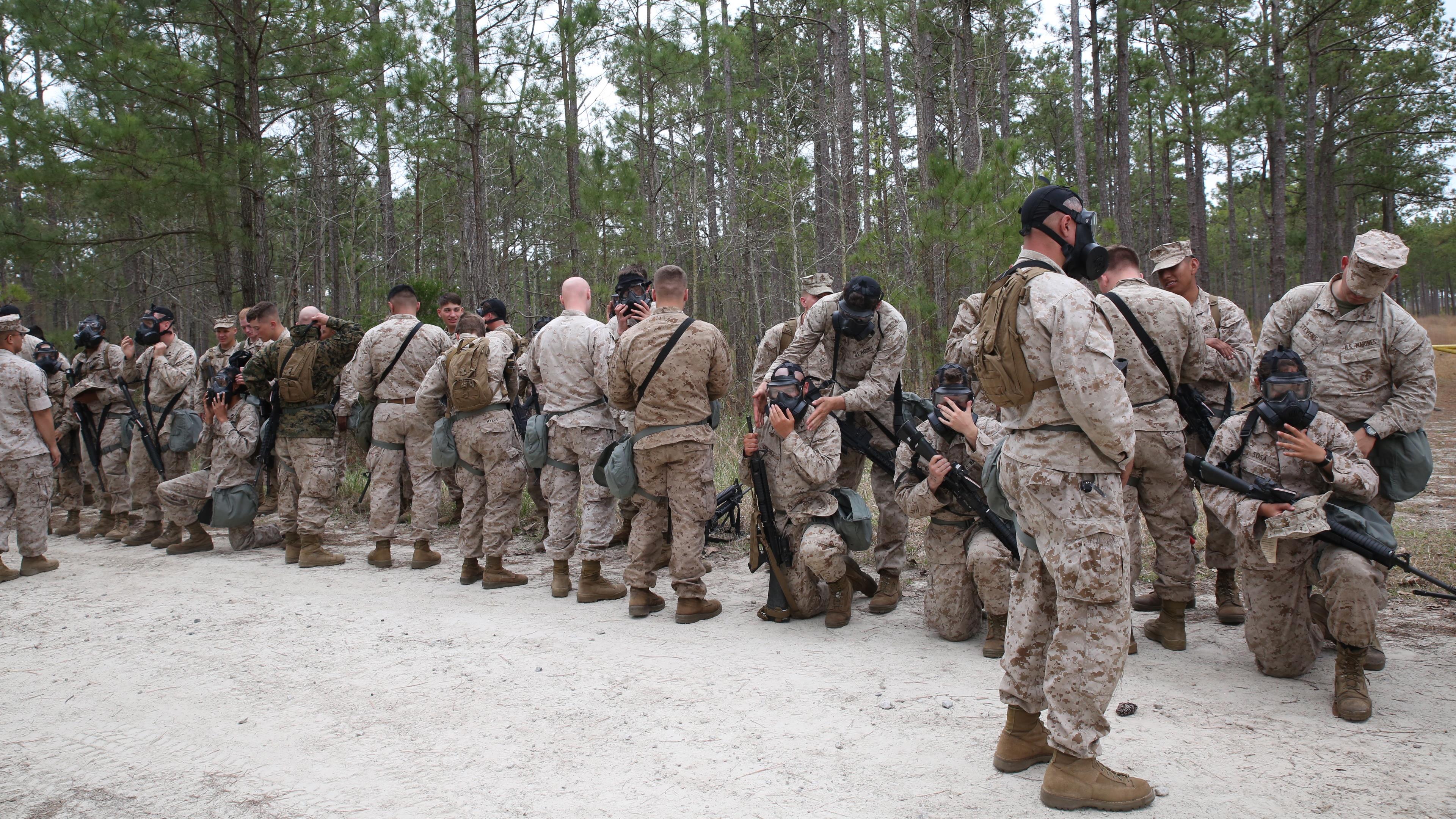 Intelligence Marines improve readiness with rifles, shotguns, gas