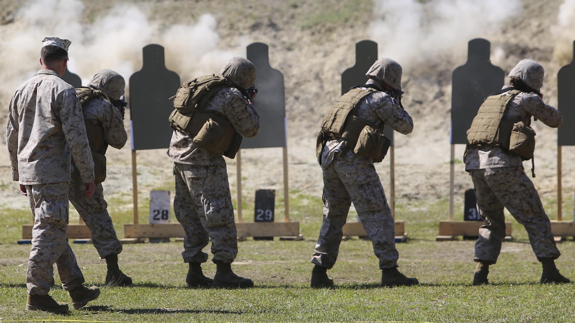 Intelligence Marines improve readiness with rifles, shotguns, gas ...