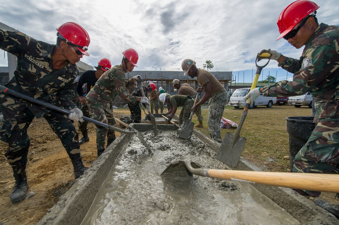 US, Philippine service members begin laying foundation for classrooms