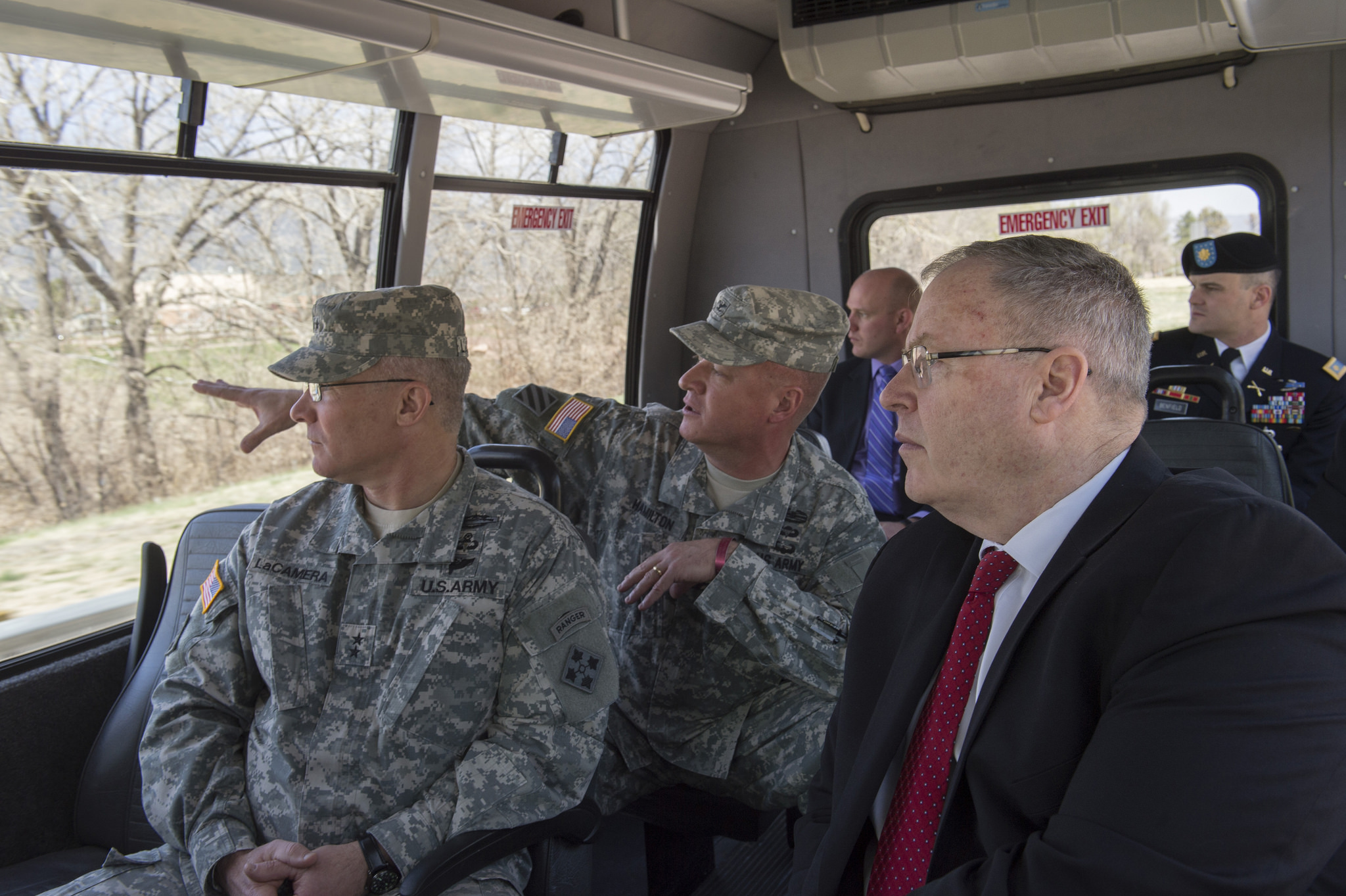 Deputy Defense Secretary Bob Work, right, gets a tour on Fort Carson ...