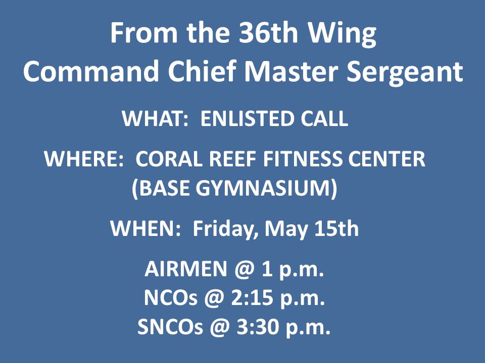 Command Chief Master Sergeant Enlisted Call
