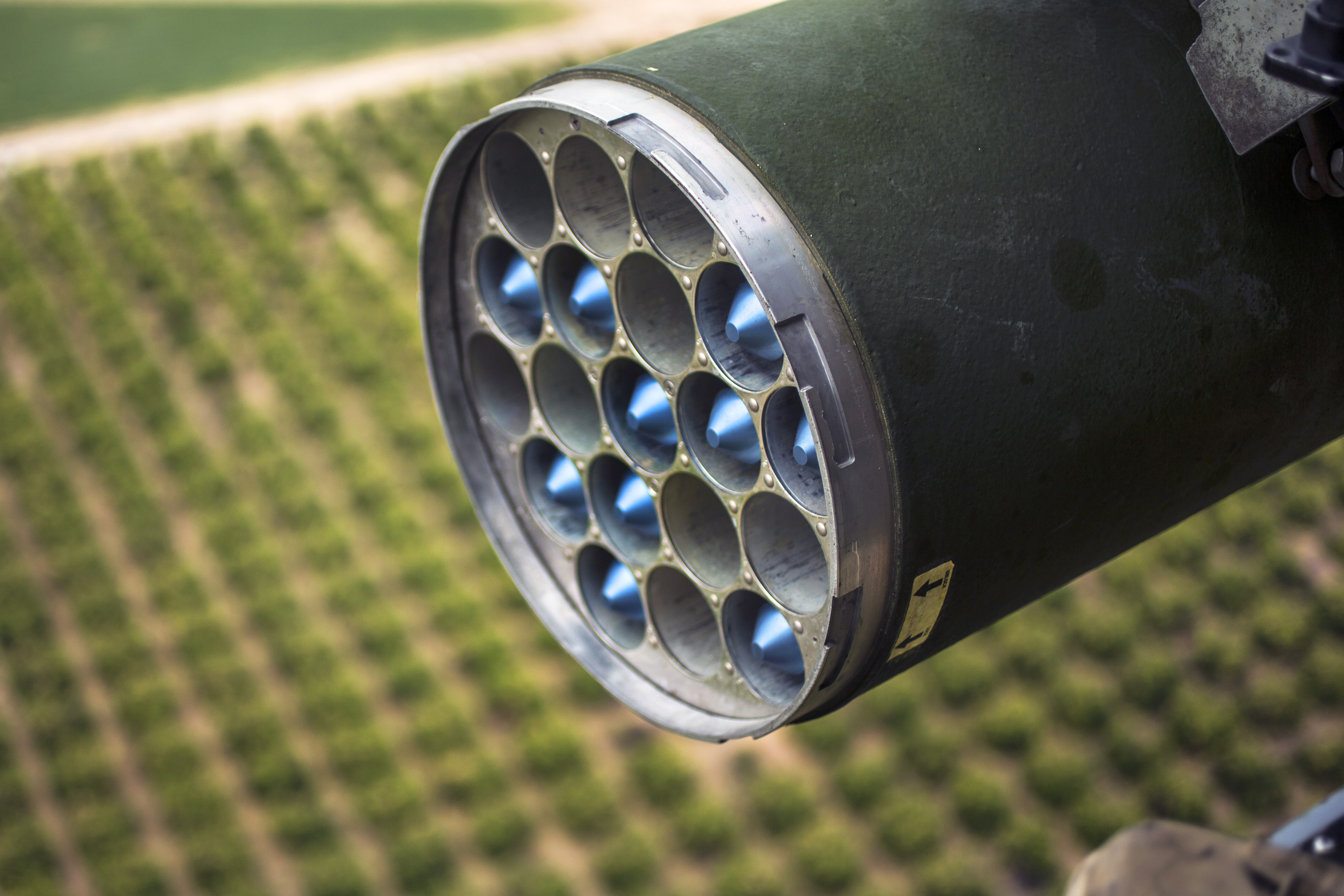 These 2.75-inch inert rockets are mounted to a Marine Corps UH-1Y Venom ...