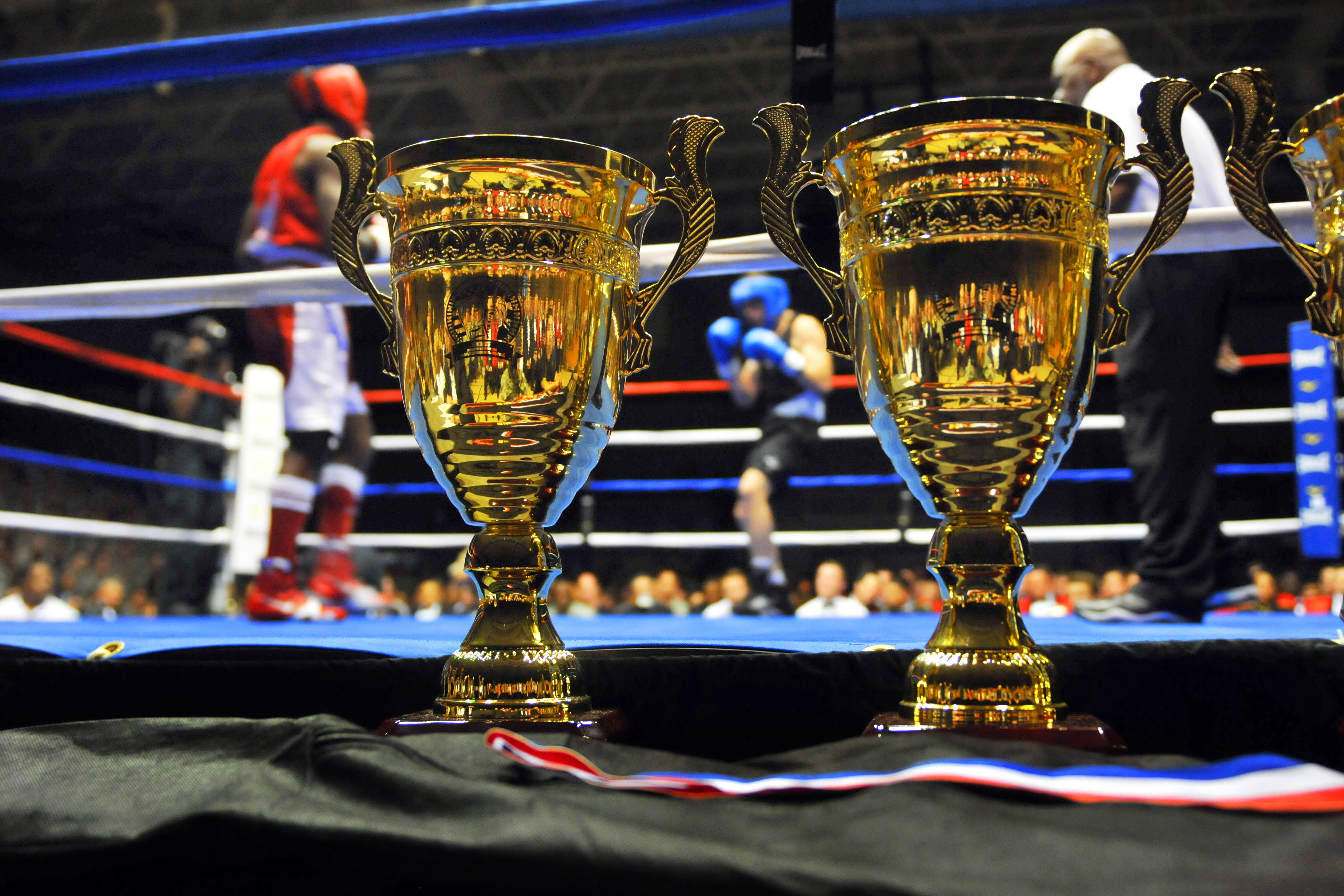 Trophies await the awardees of the International Paratrooper Brawl held ...