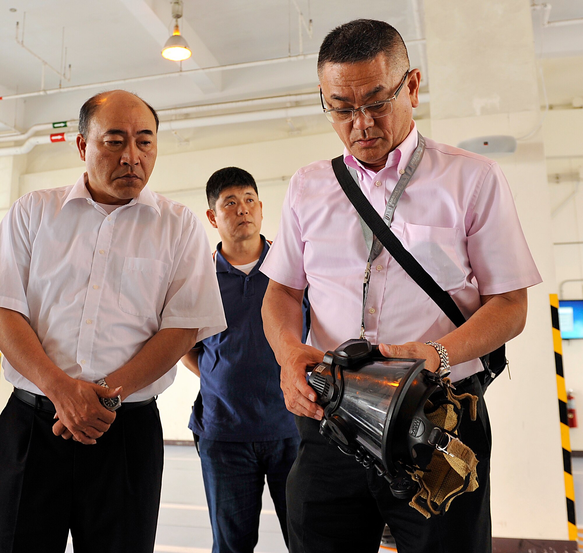 Local Civil Aviation Bureau observes Kadena's fire emergency system ...