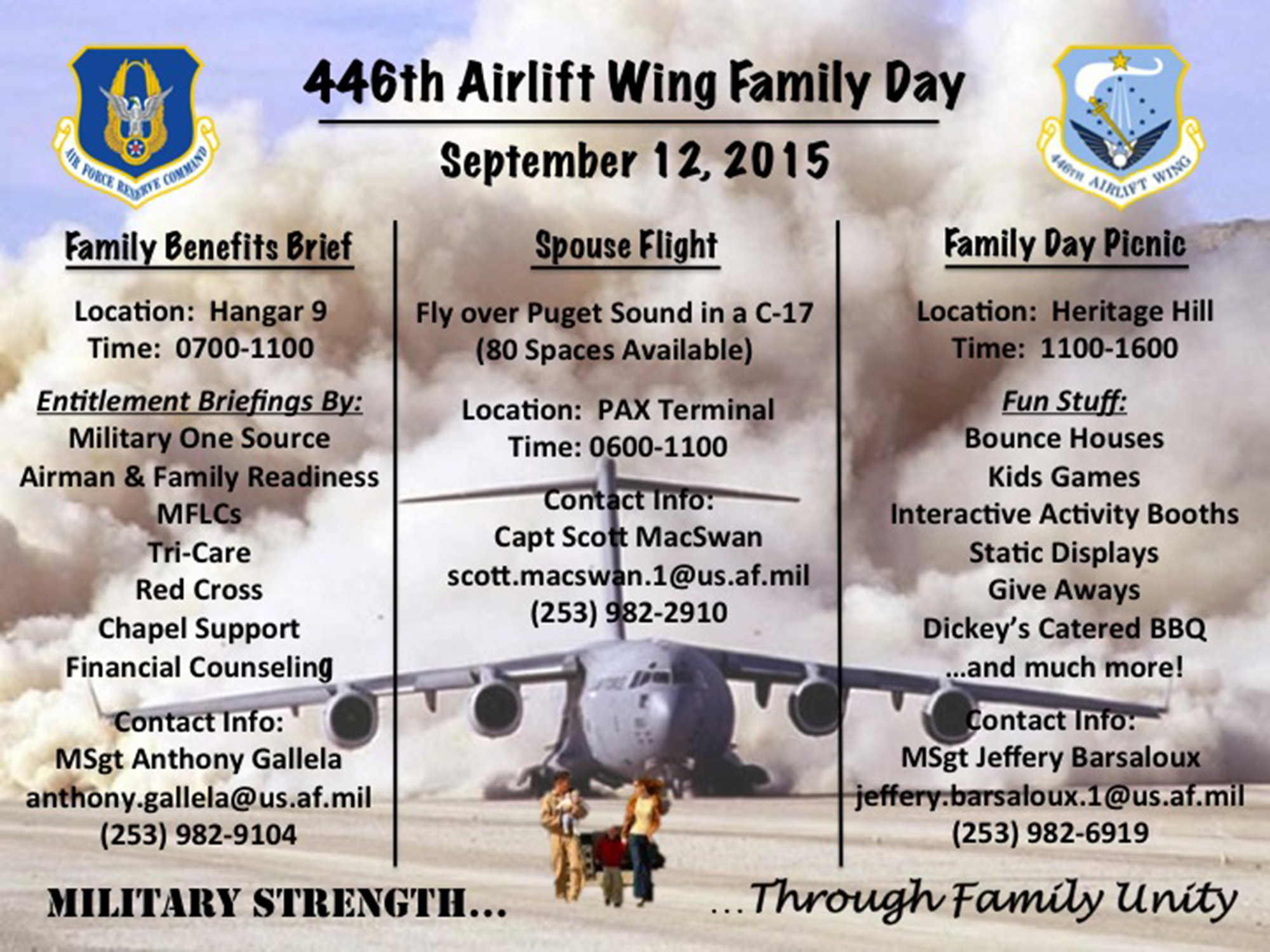 446th Airlift Wing Family Day Events