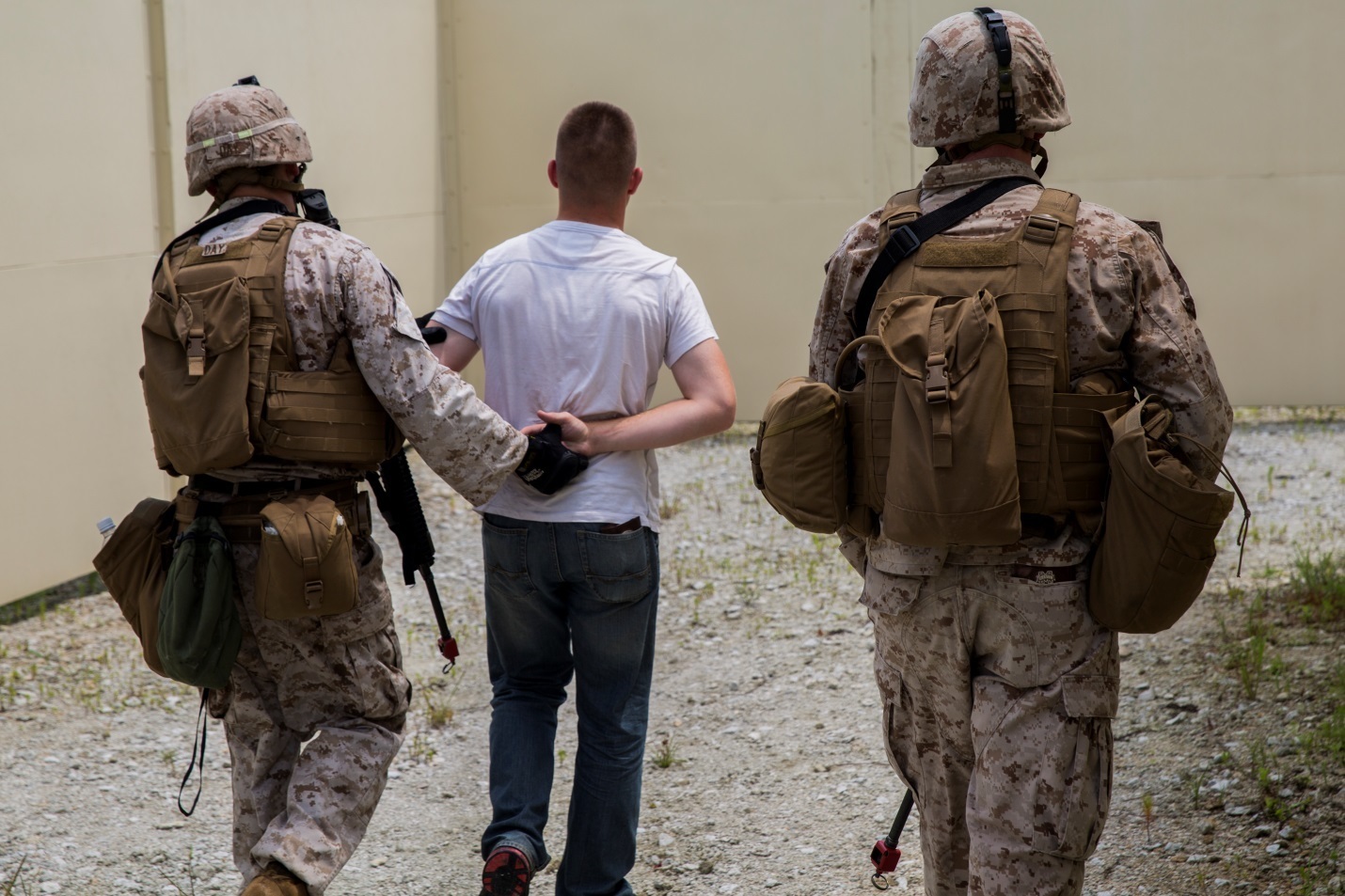 Escorting the suspect