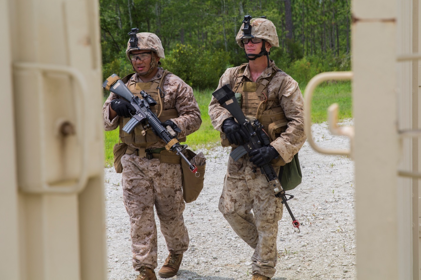 Patrolling around the compound