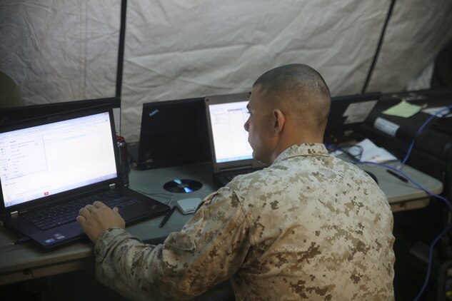 Communications Marines prepare for CPX > II Marine Expeditionary Force ...