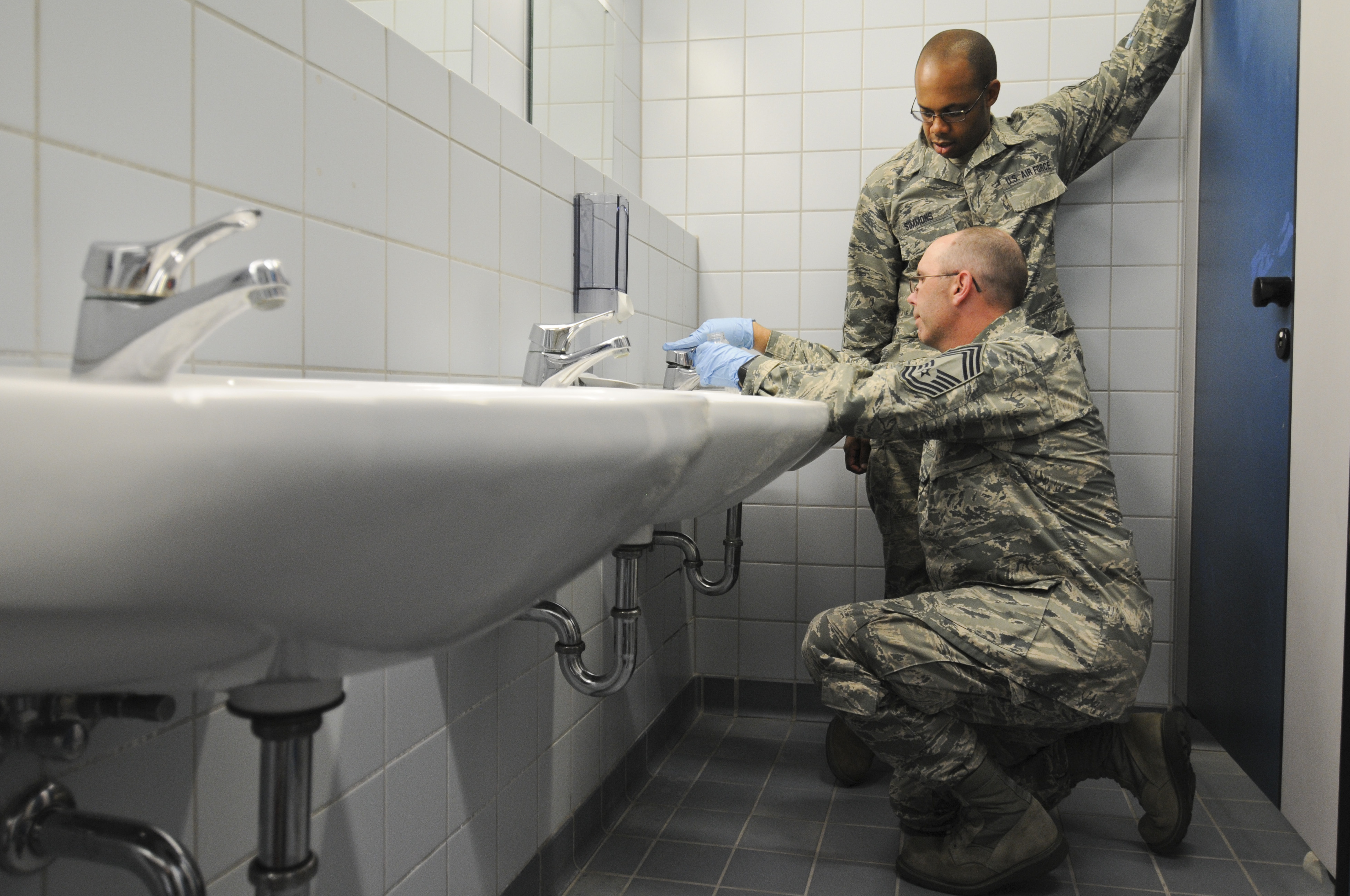 NJ ANG bioenvironmental engineers test water samples at German school