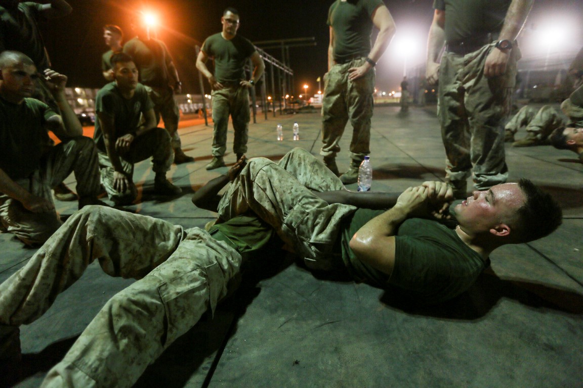 Hand-to-Hand: U.S. Marines practice unarmed combat