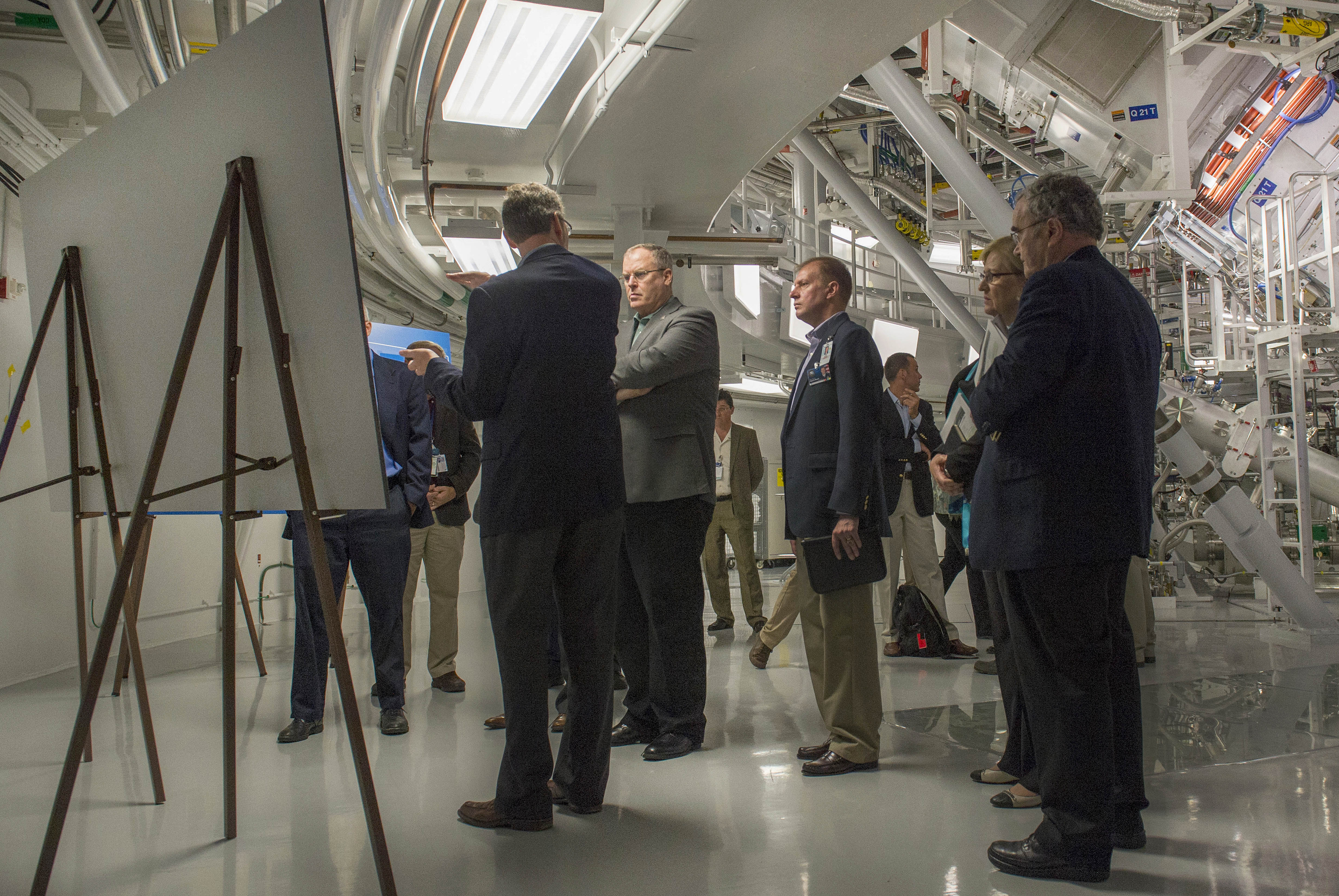 Deputy Defense Secretary Bob Work is briefed on the function and ...