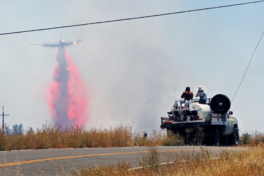 During efforts to battle the Jerusalem Fire, a Cal Fire contracted ...