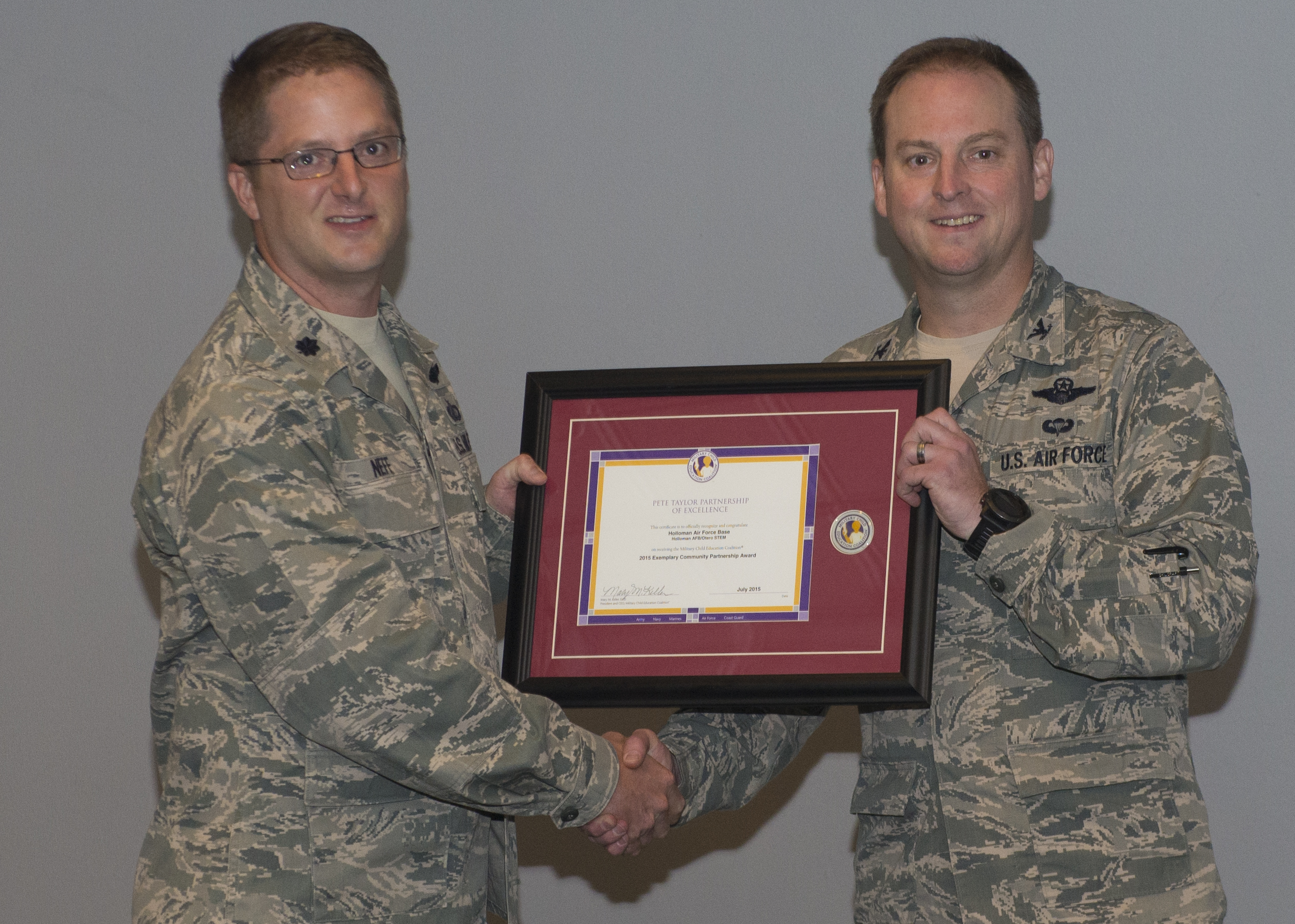 Holloman receives Pete Taylor Partnership of Excellence Award