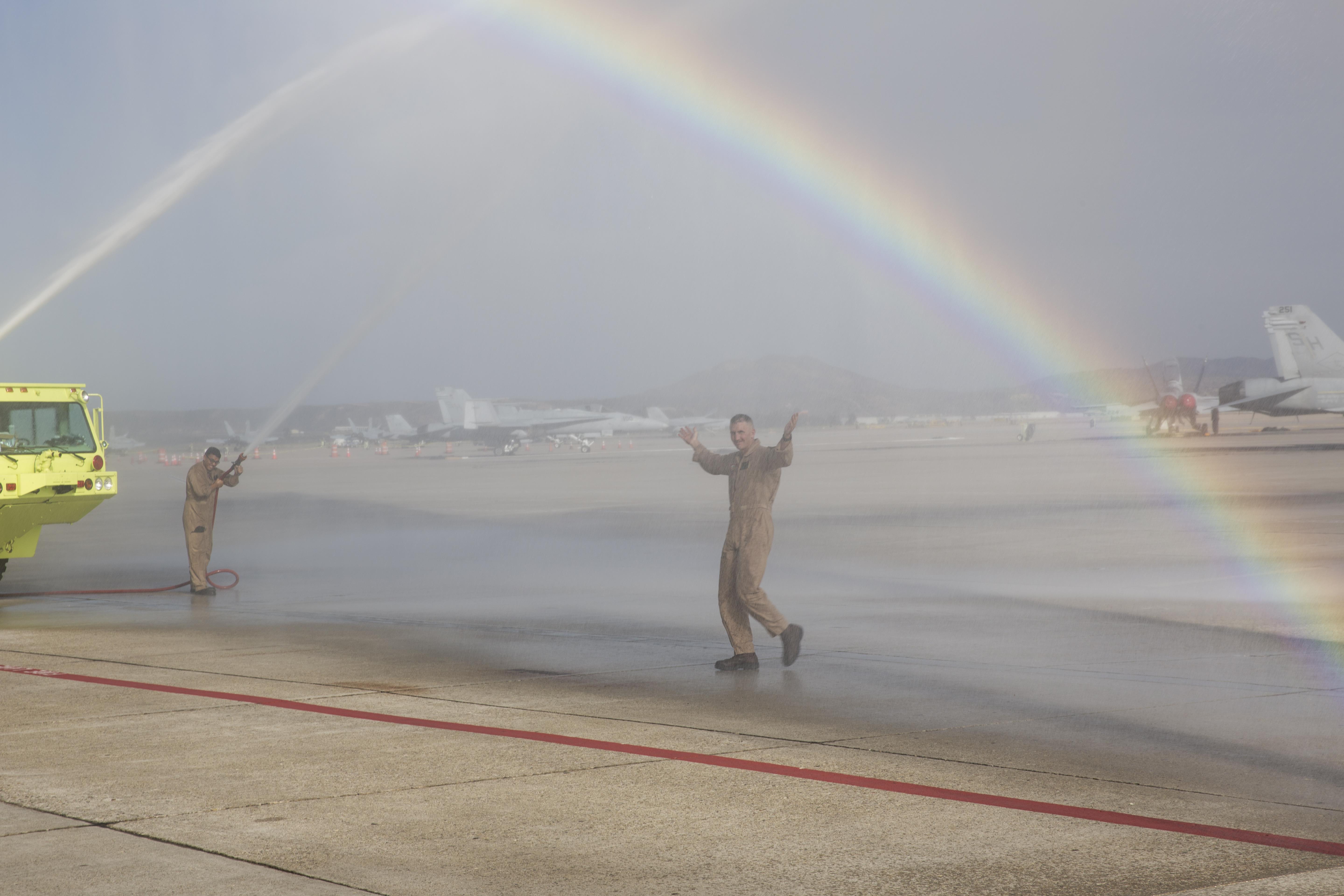 MCAS Miramar commanding officer celebrates last flight
