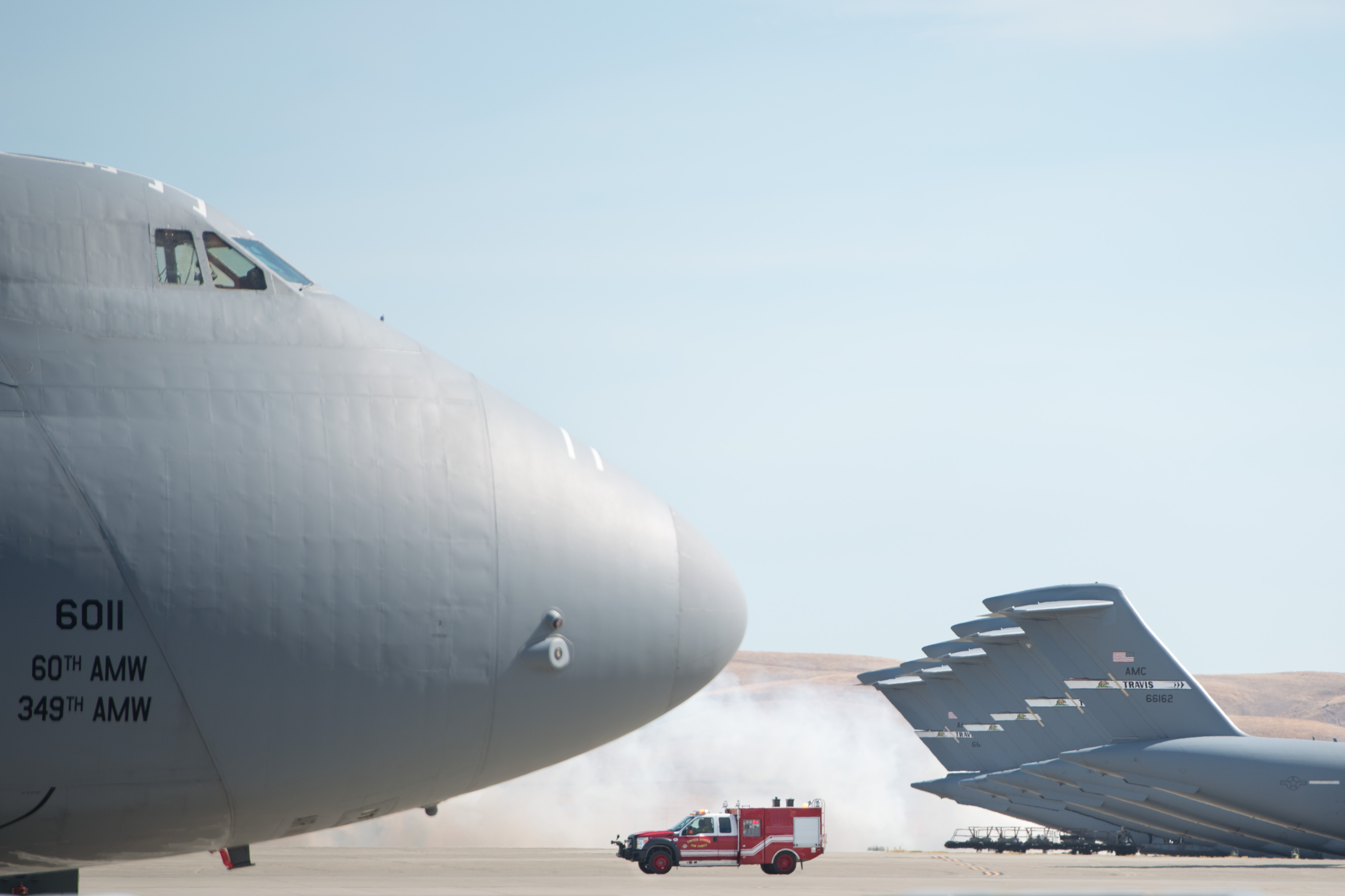 Base firefighters battle blaze near flightline > Travis Air Force Base ...