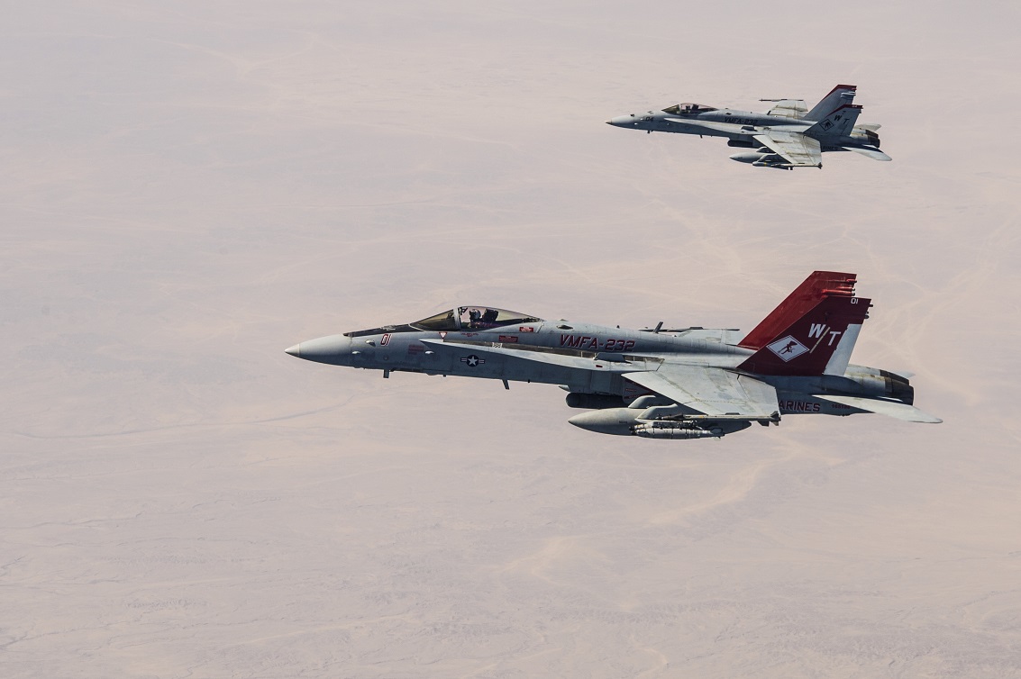 U.S. Marines refuel during combat missions over Iraq