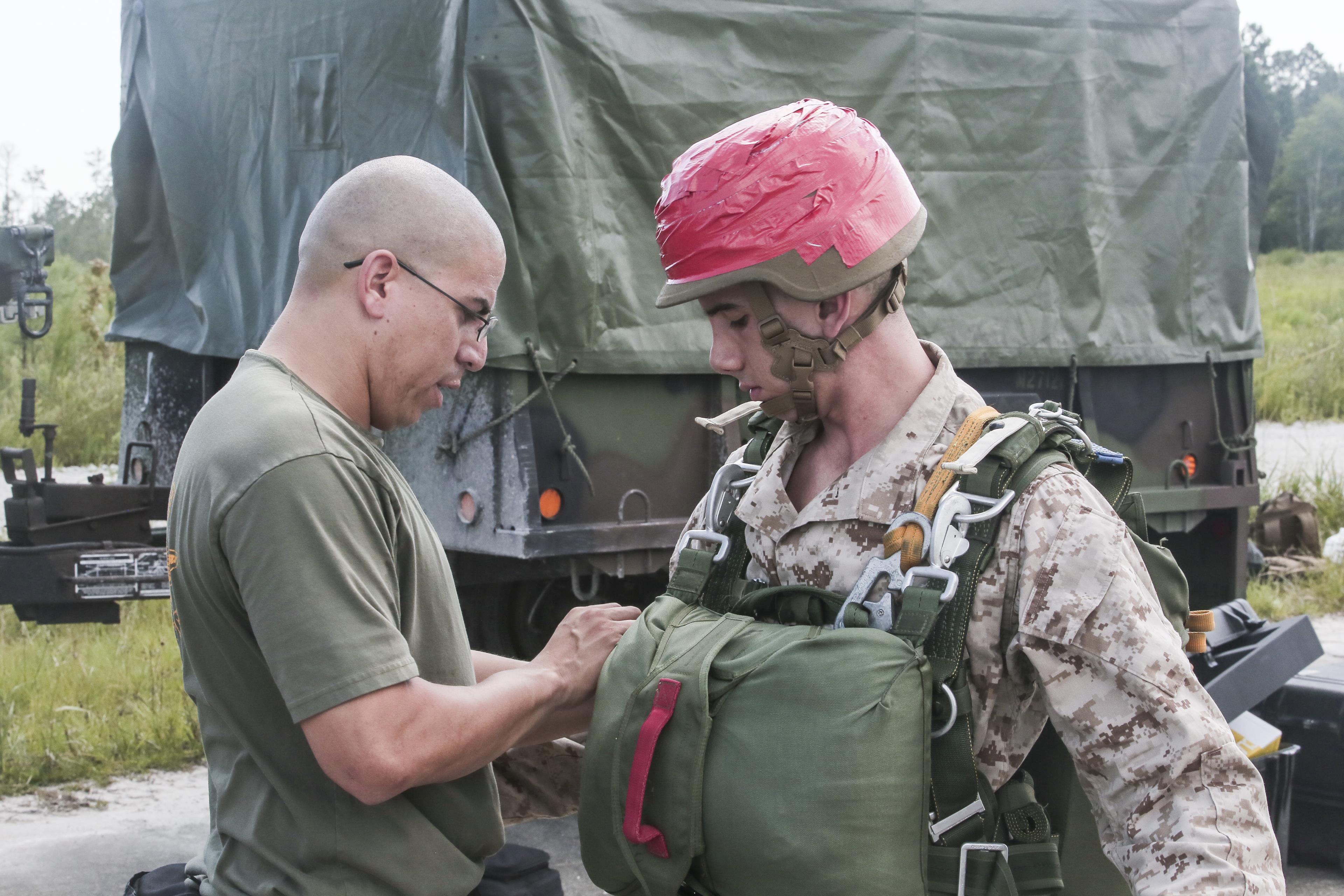 Marines with Air Delivery Platoon, 2nd TSB conduct jump operations