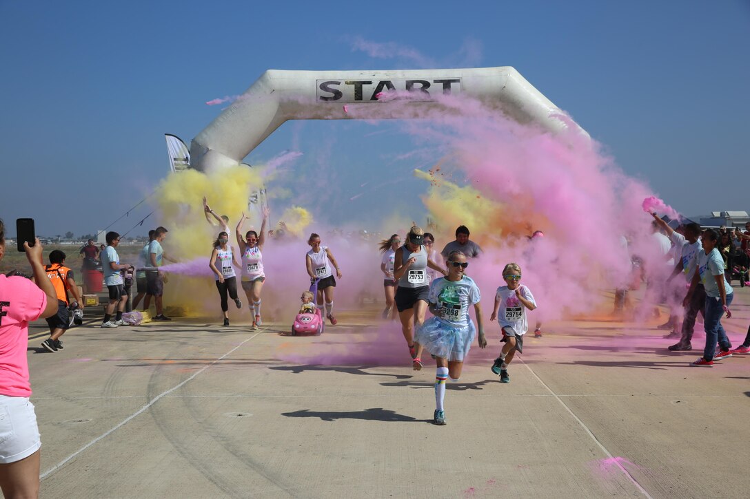 MCAS Miramar opens its flight line to Color Me Rad 5k