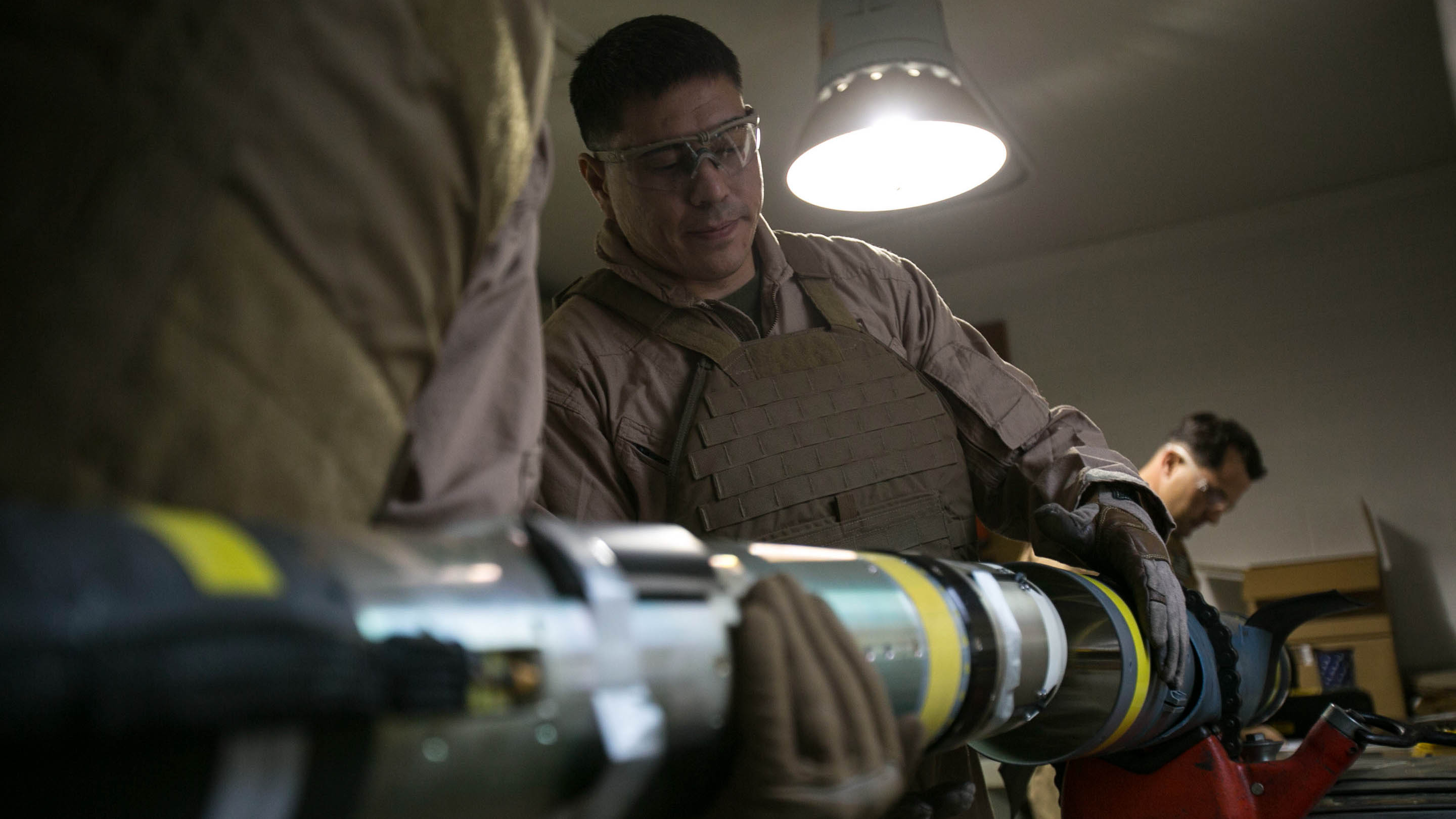 Steady hands: EOD technicians disarm Griffin missile