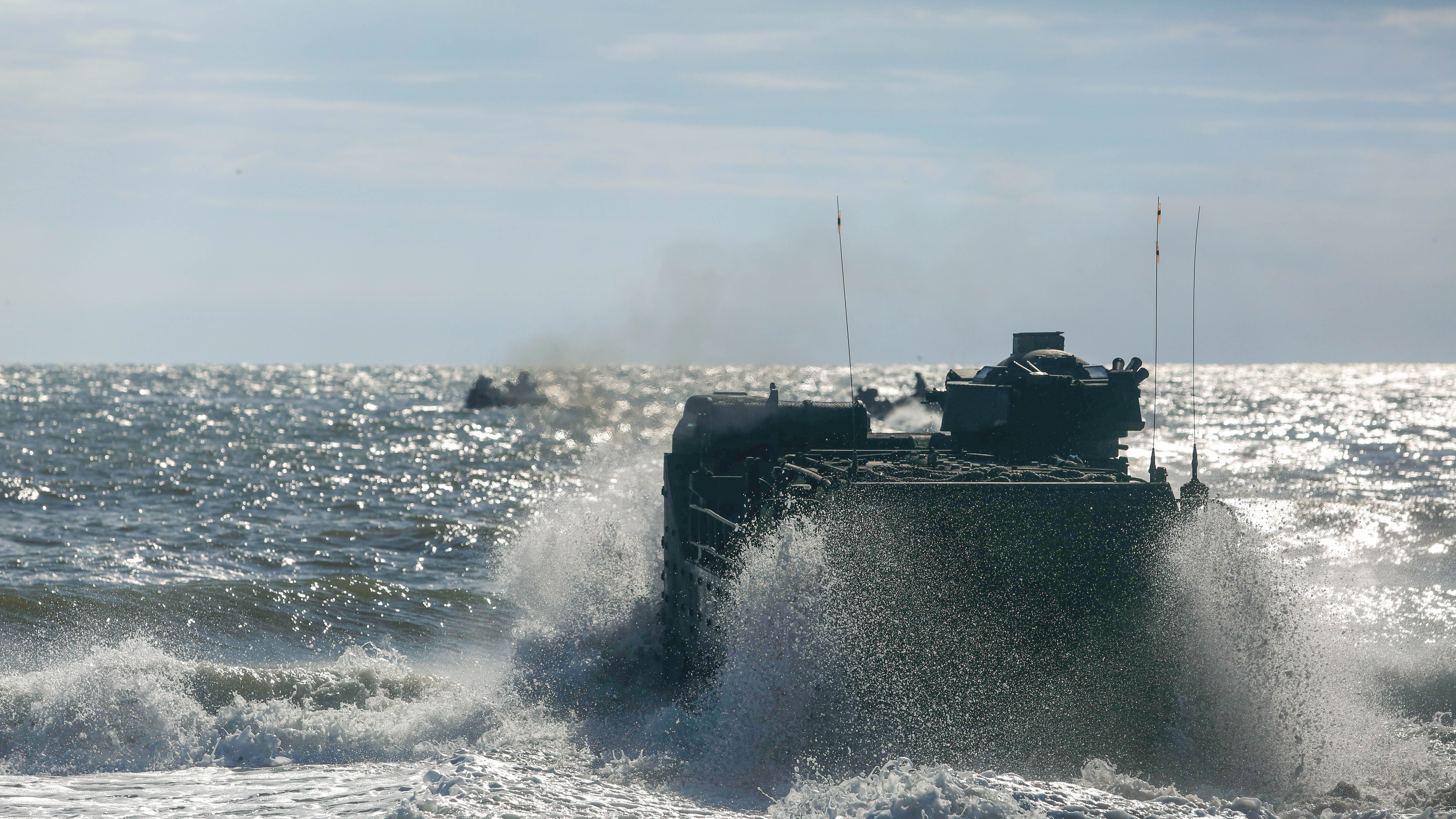 Marines with Alpha Co. 2nd AA Bn. take the beach