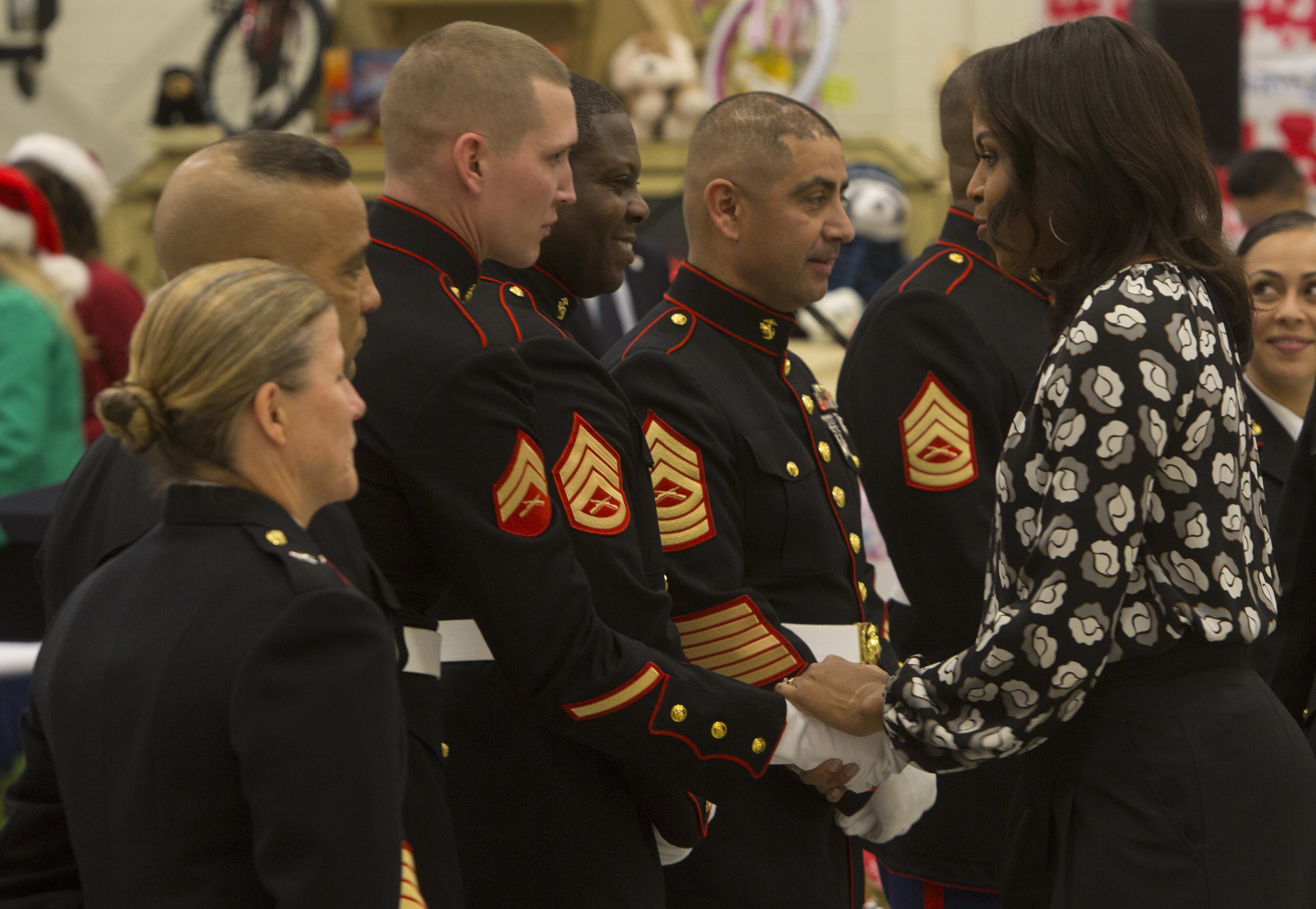 First Lady helps 2nd CAG Marines with Toys for Tots