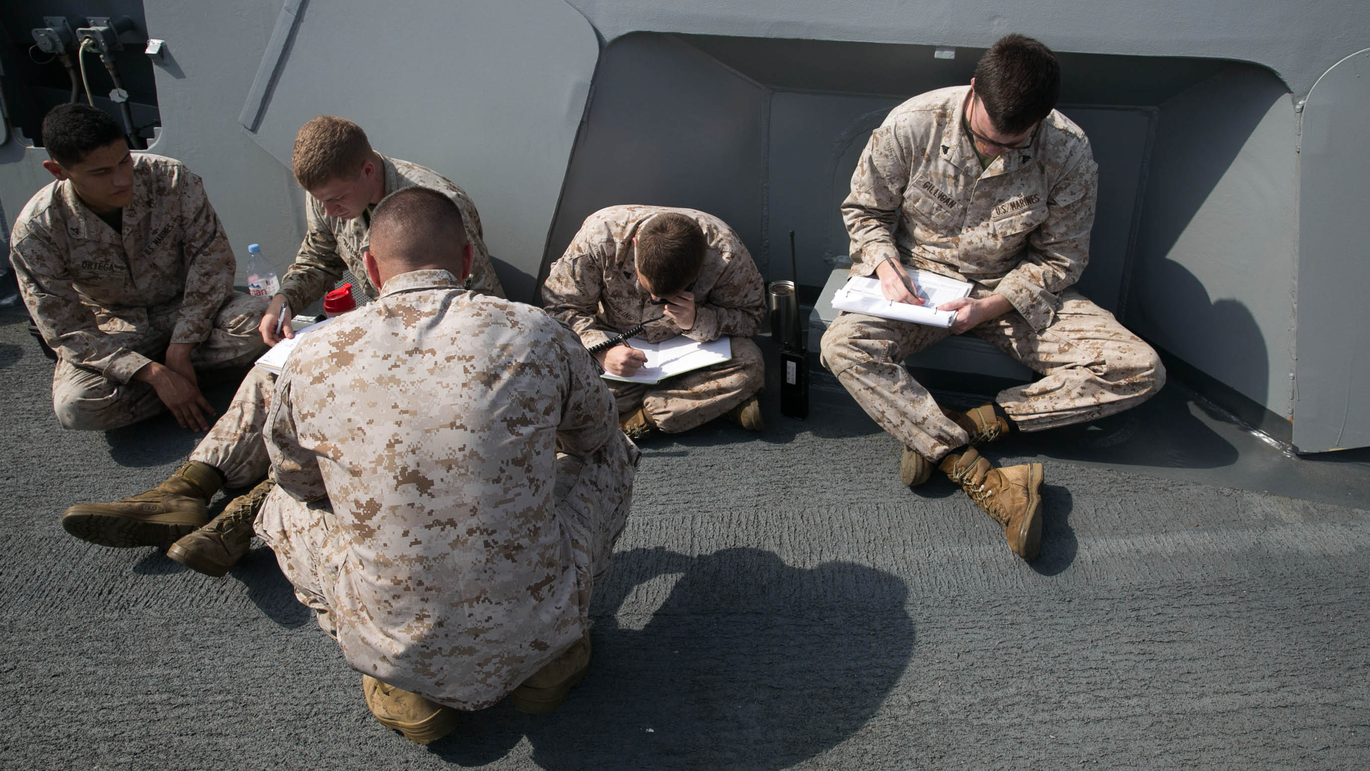Artillery Marines aboard the USS Arlington maintain readiness while afloat