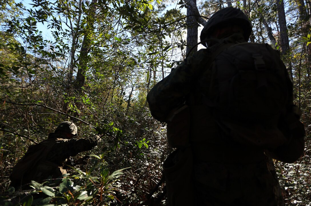 Marines with 2nd LAR conduct patrolling techniques