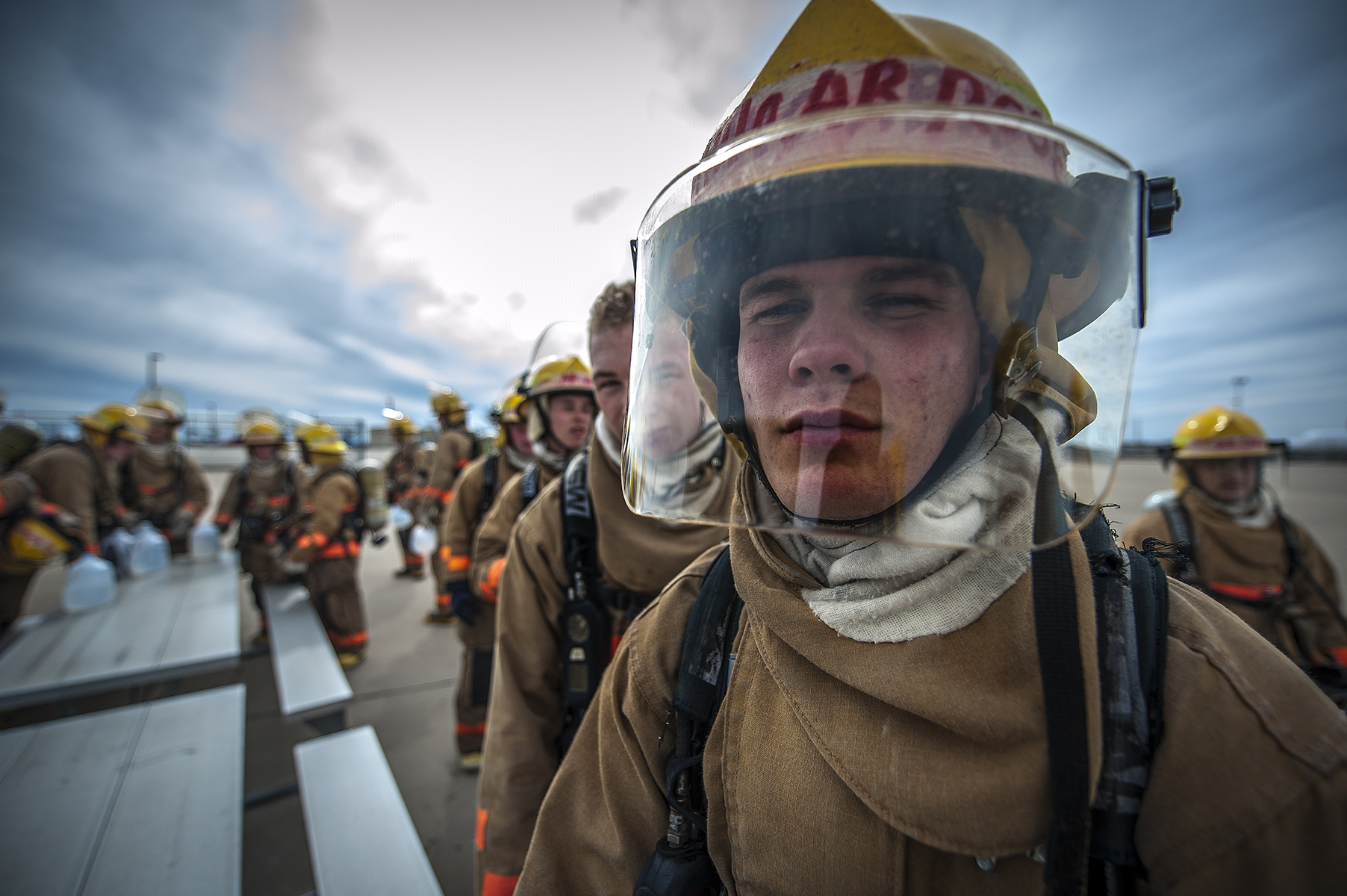 Service members train to become firefighters