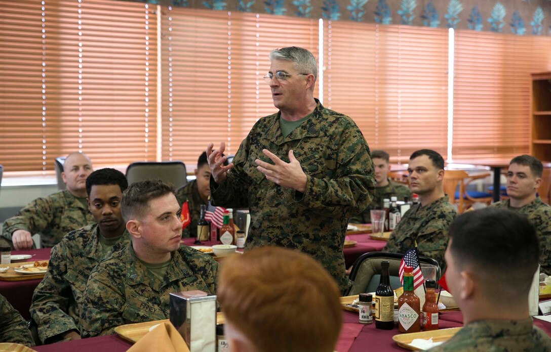 Sgt. Maj. Battaglia visits Okinawa Marines
