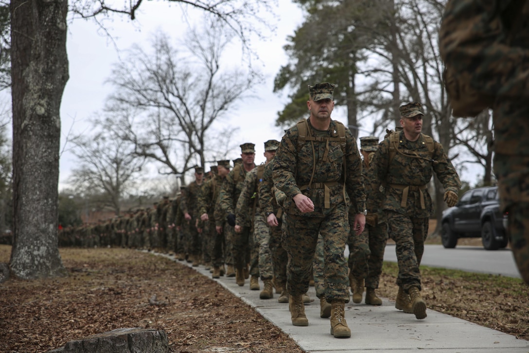 II MEF Marines hike to maintain readiness