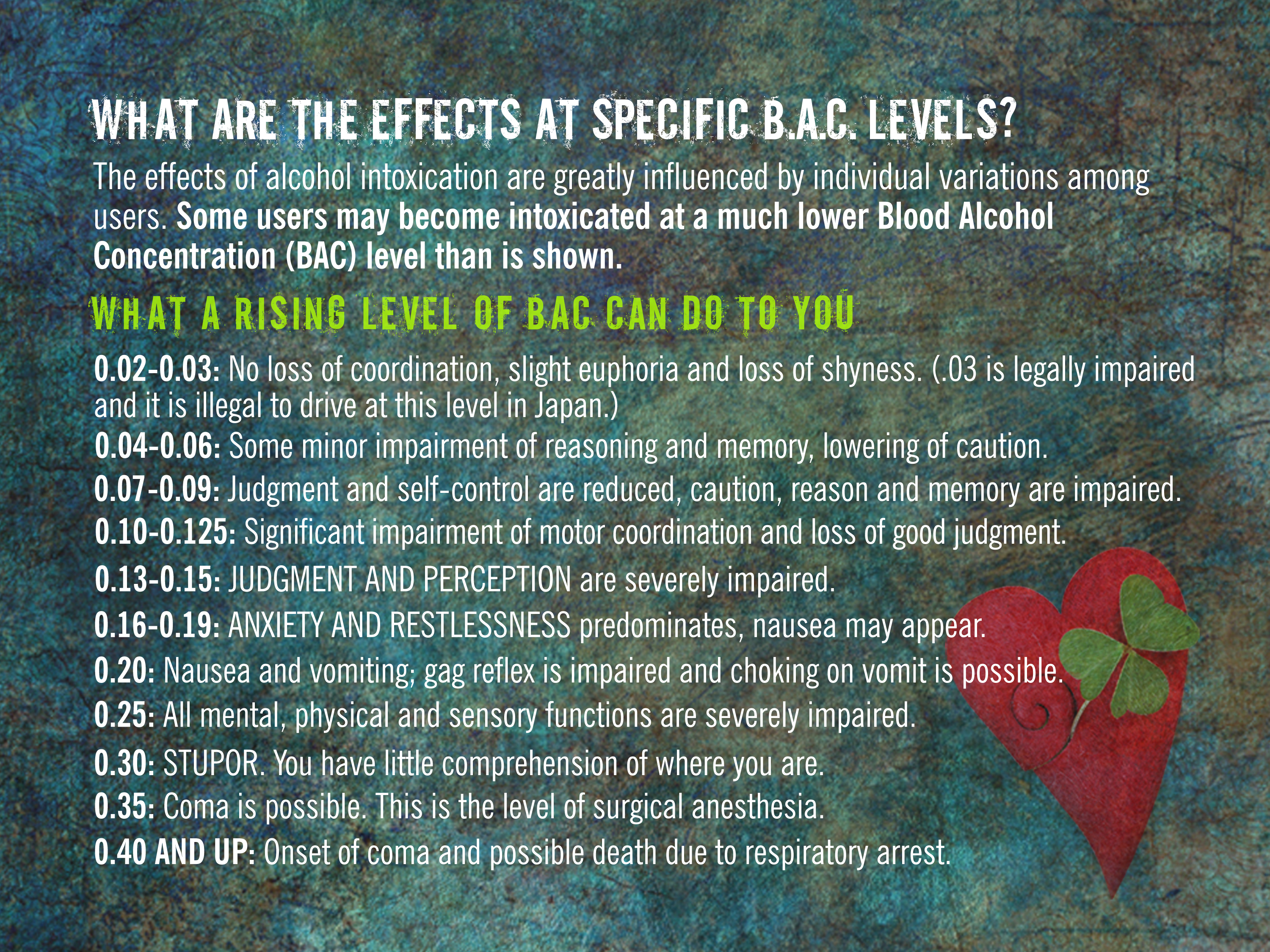 Alcohol Intoxication Levels
