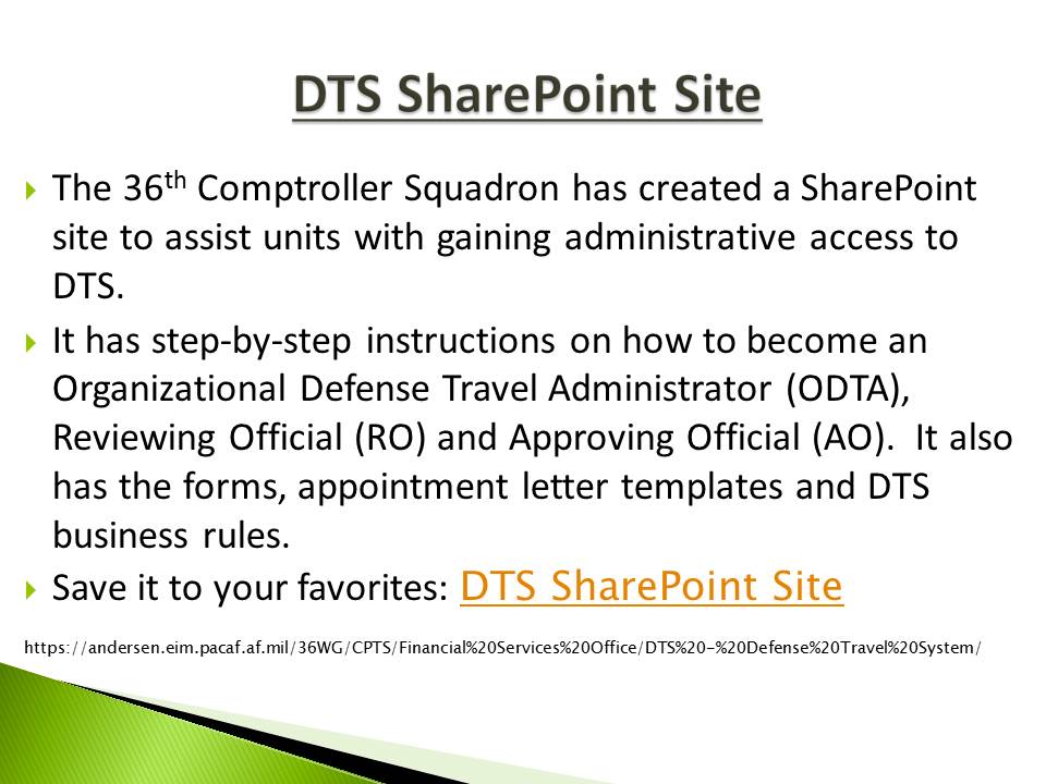 DTS SharePoint Site