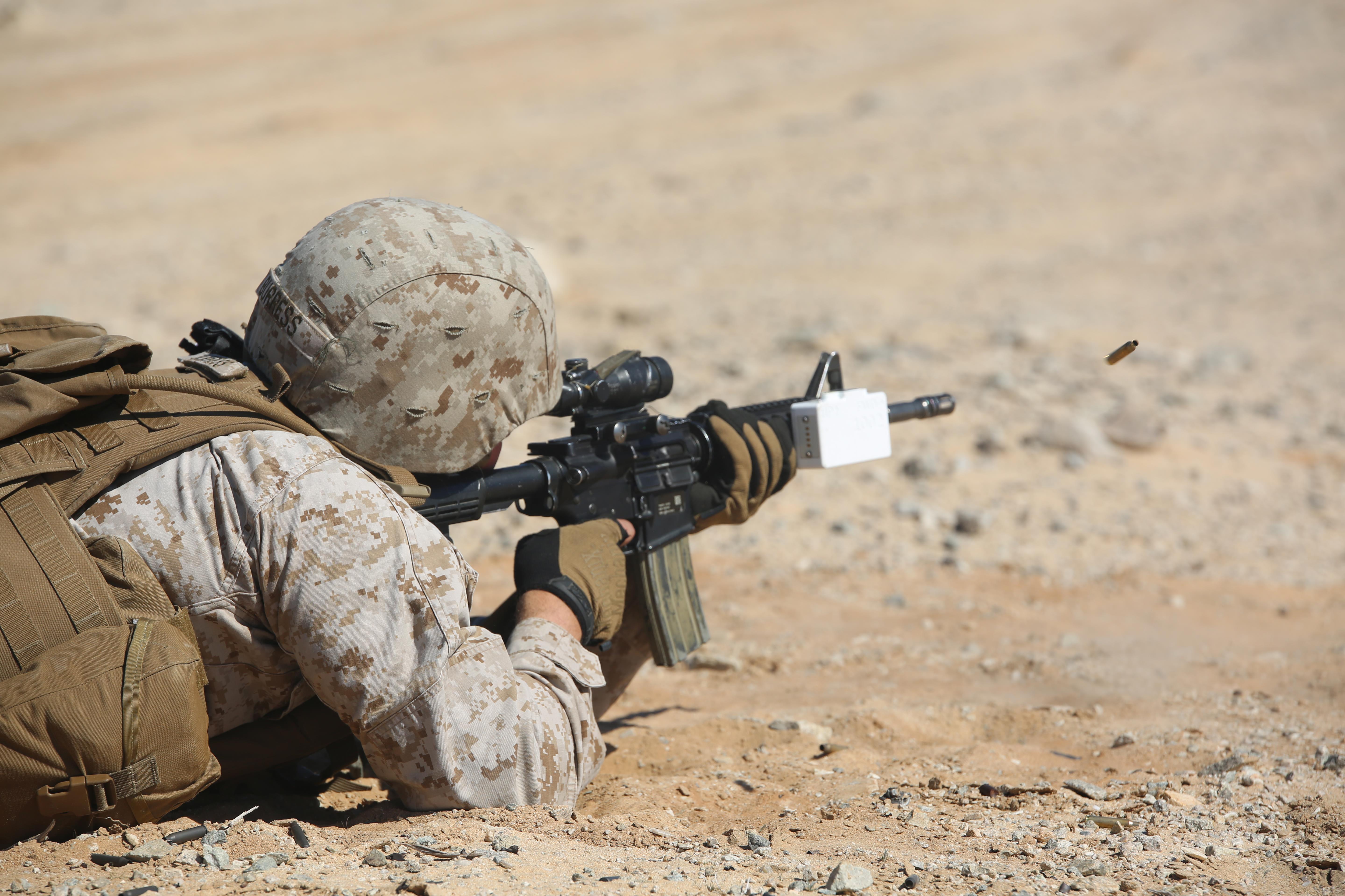 Integrated Task Force infantry Marines confirm targets at Twentynine Palms
