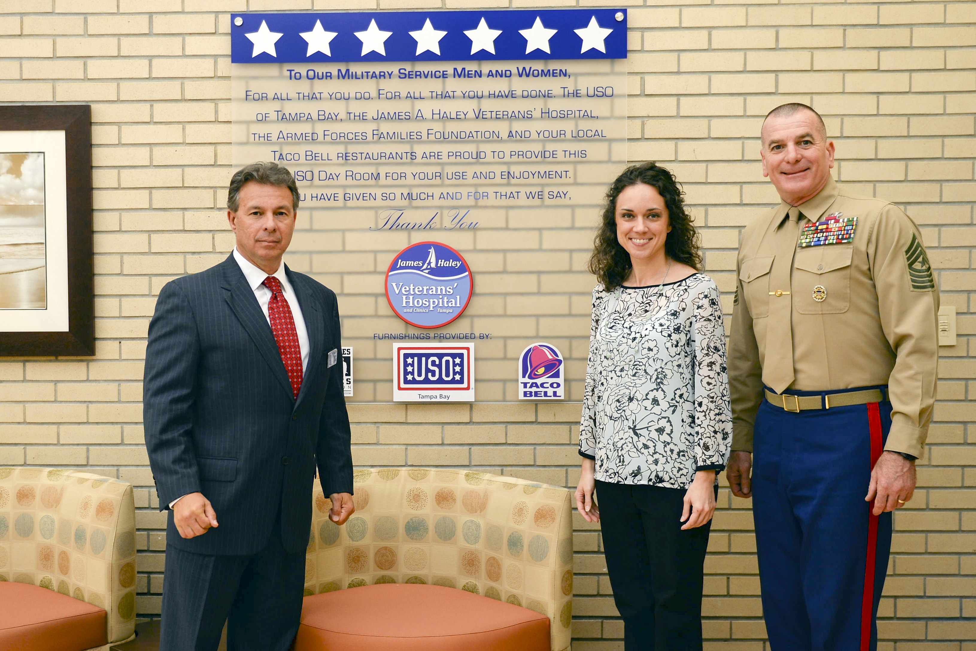 Marine Corps Sgt. Maj. Bryan Battaglia, right, senior enlisted advisor ...