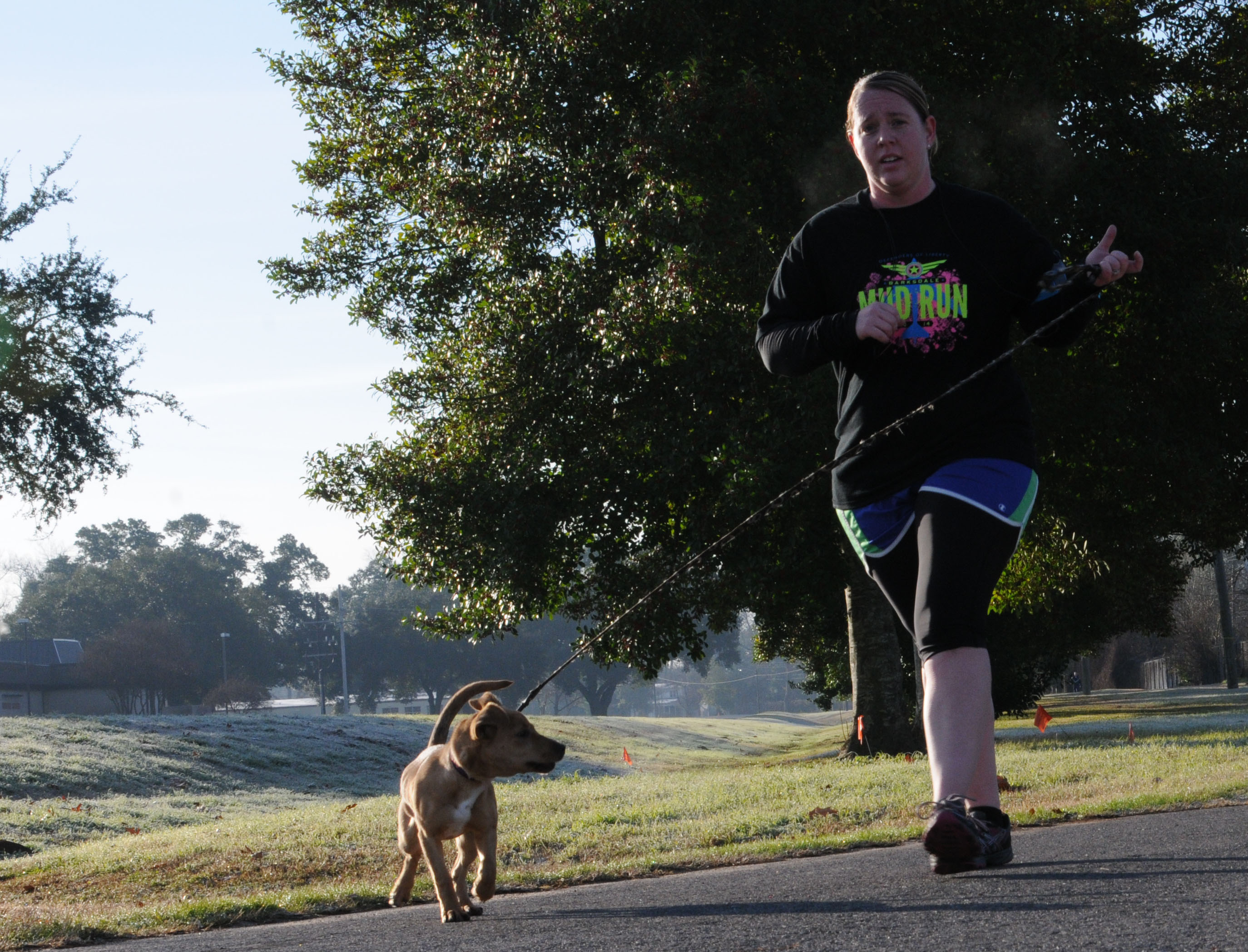 Team Barksdale members run in the 'Fulfill your dream in 2015' 5k fun run