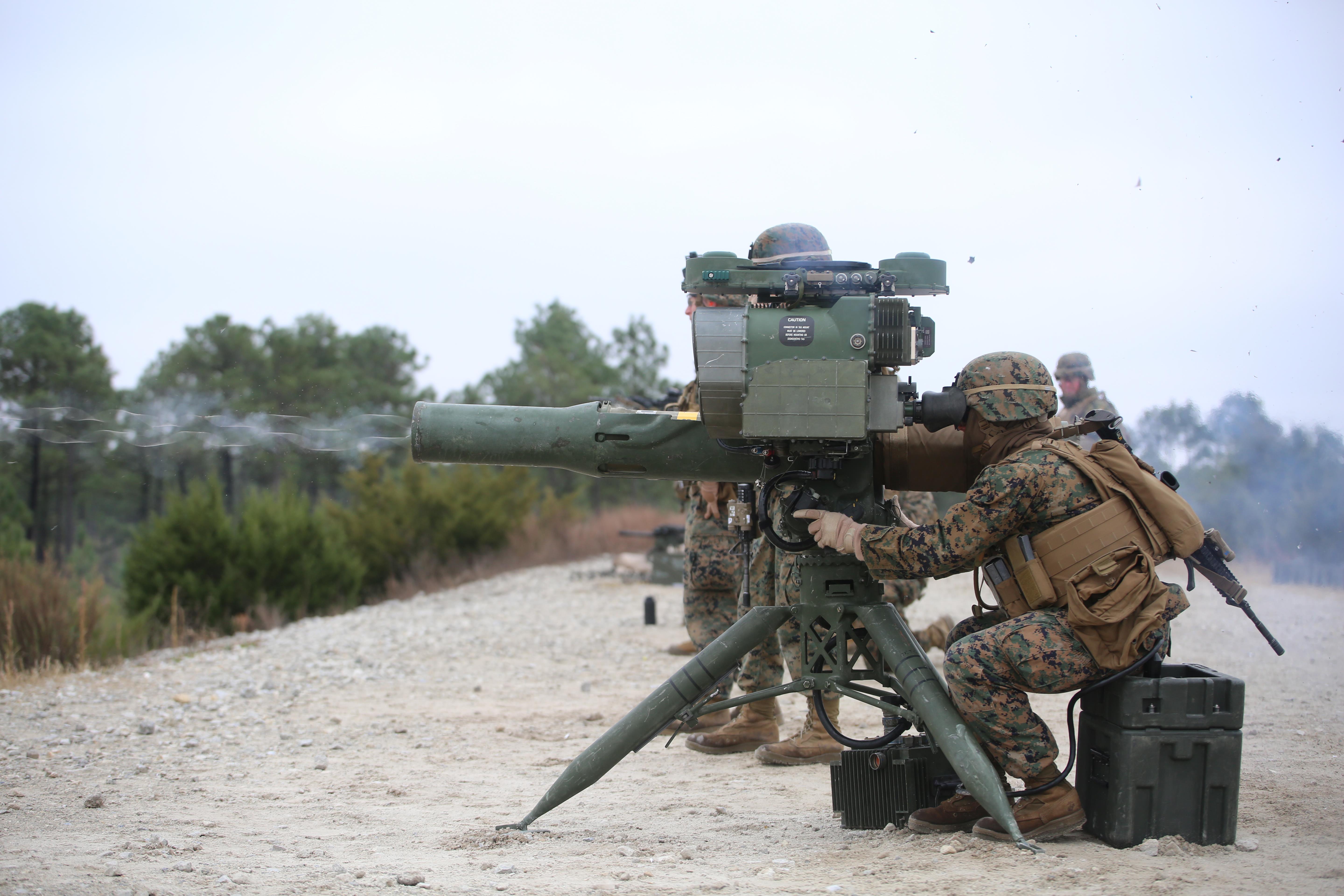Integrated Task Force anti-armor Marines engage targets, fire missiles