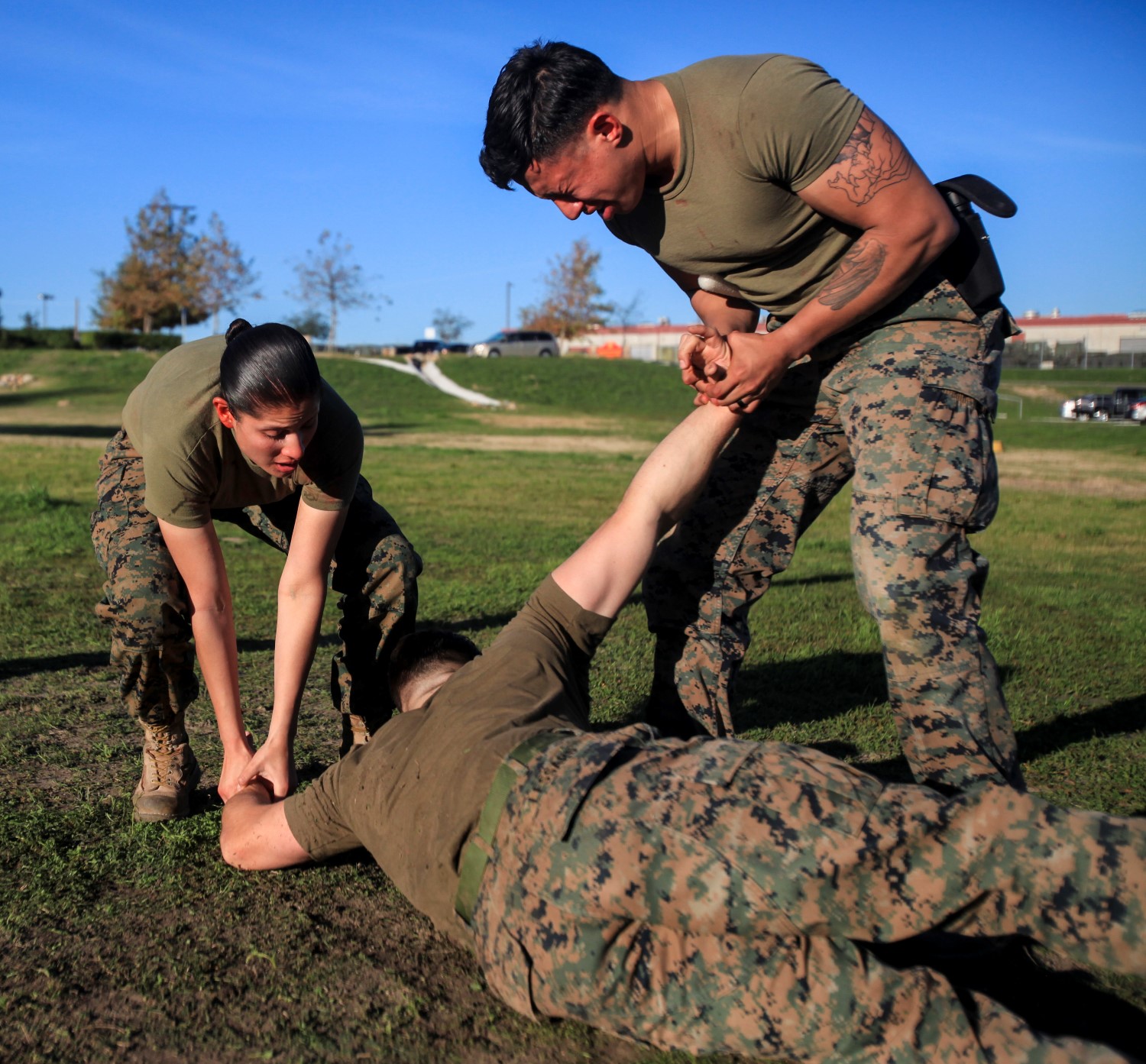 Marines with 1st LEB and PMO feel the burn