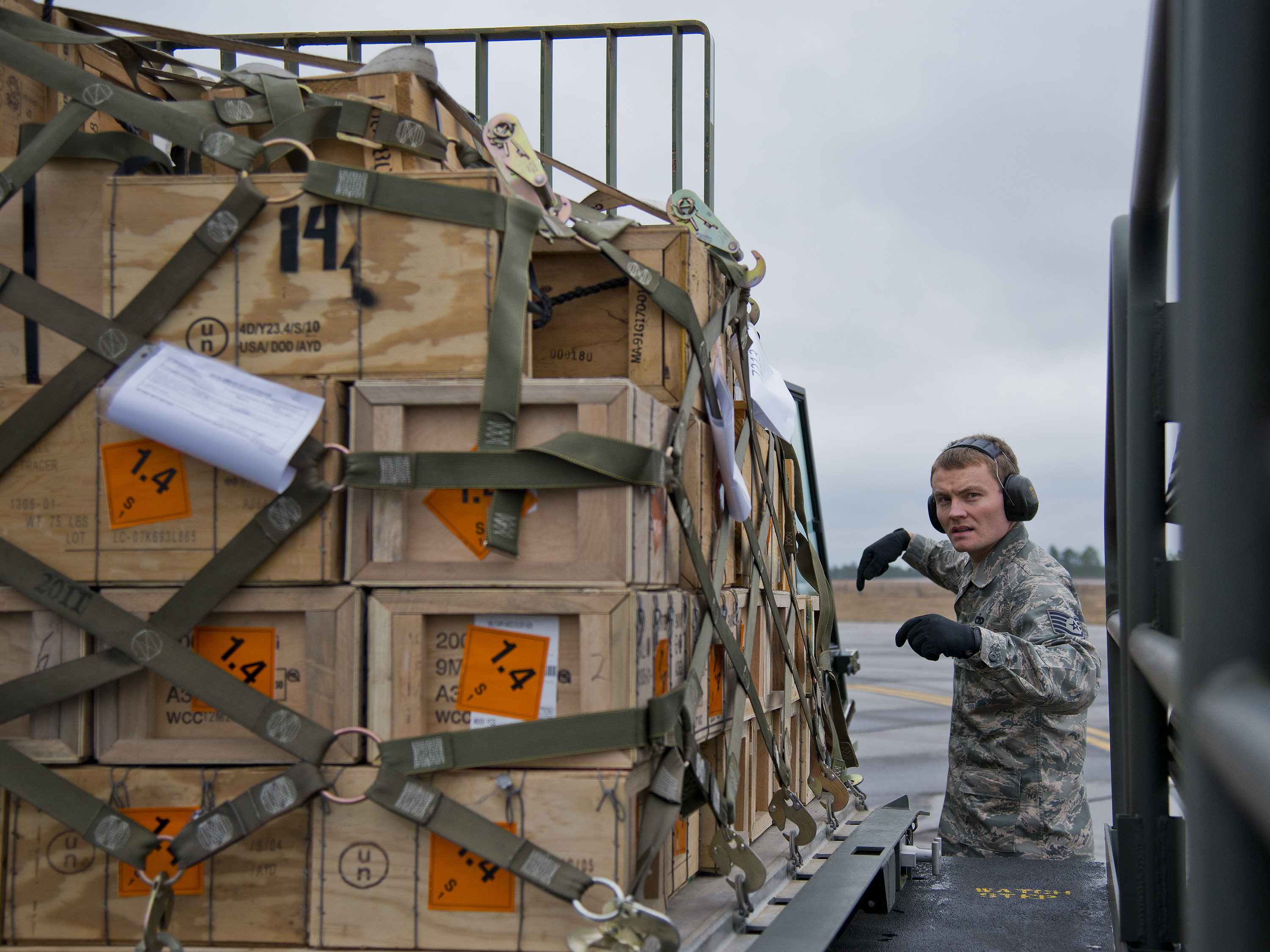 Air Ops Airmen deliver ammo for transport