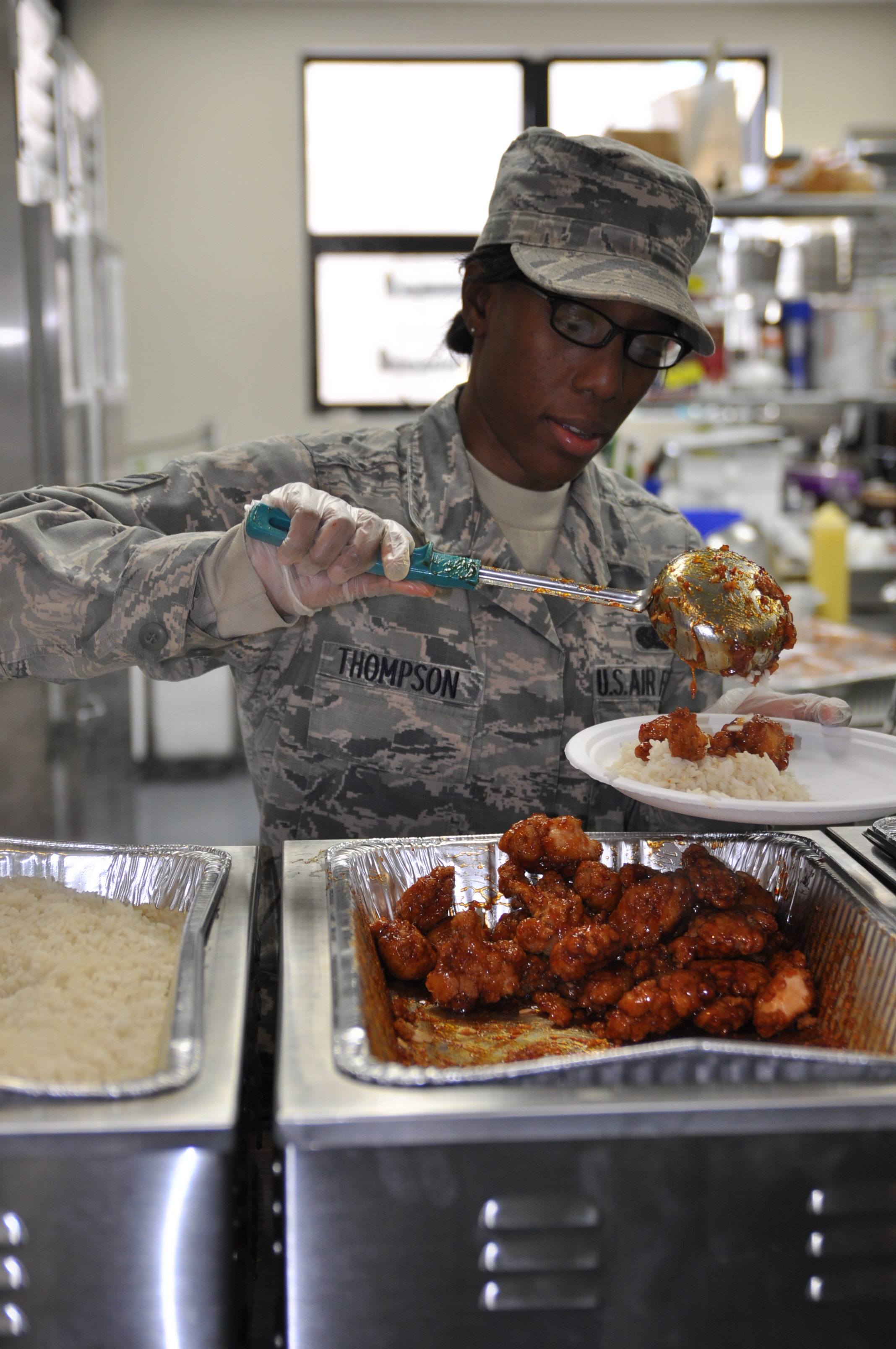 Airmen at Work: FSS Airmen serve up lunch