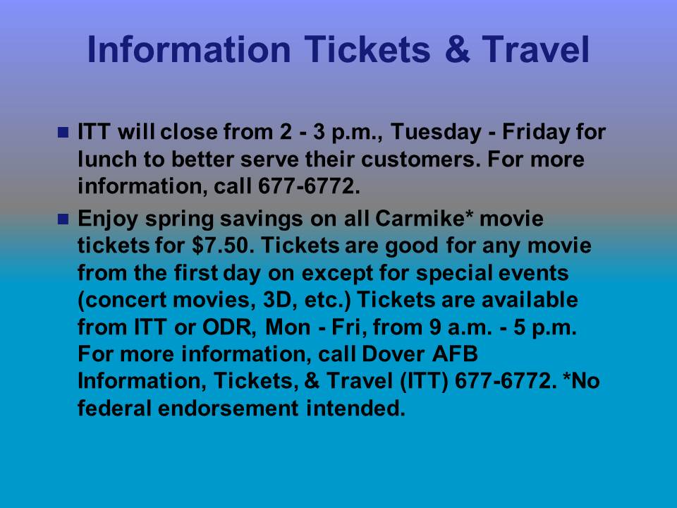 Information Tickets & Travel