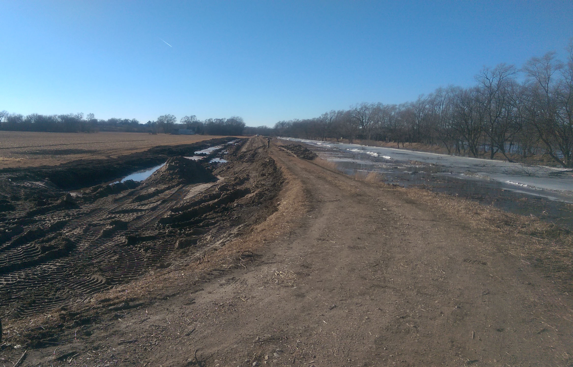 Ice jam flooding on the Platte River in NE