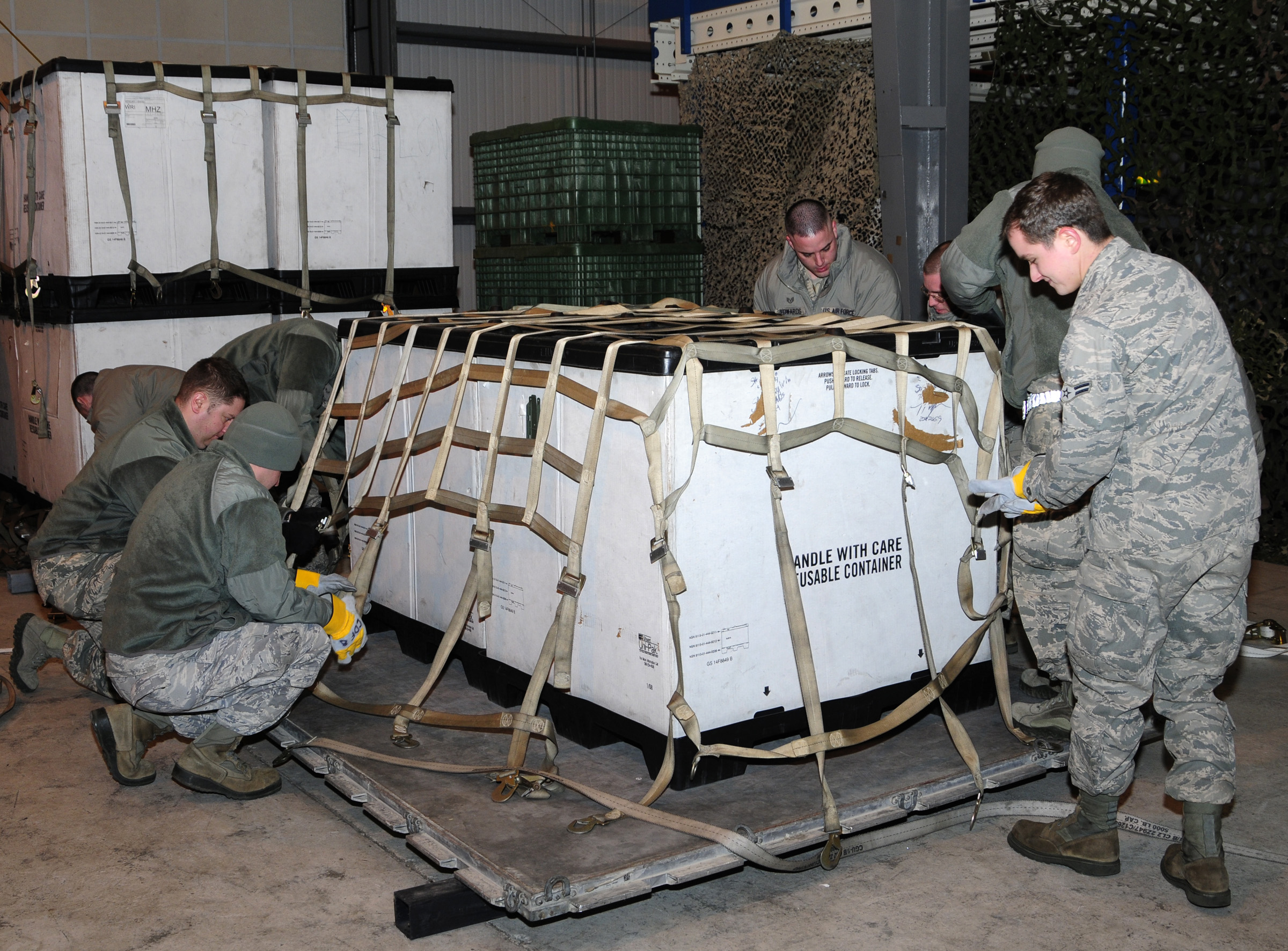 Team Mildenhall members train for cargo deployment