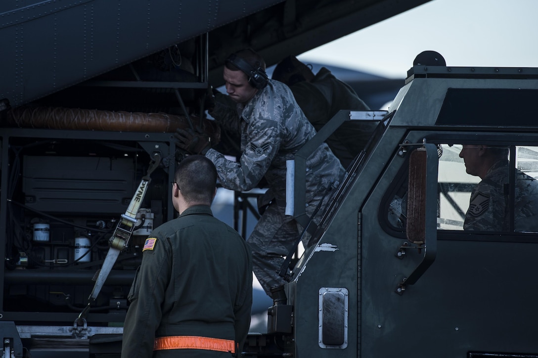 Loading an aerial bulk fuel delivery system