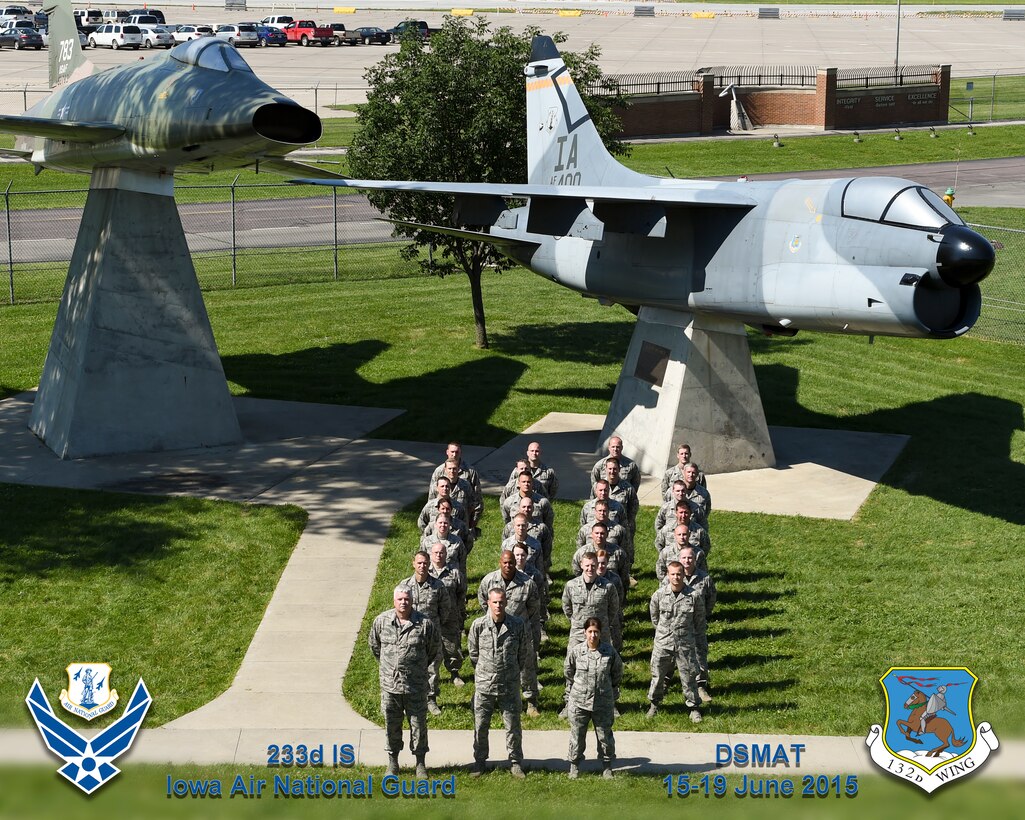 Members of the 132d Wing's 233 IS gather for group photo.
