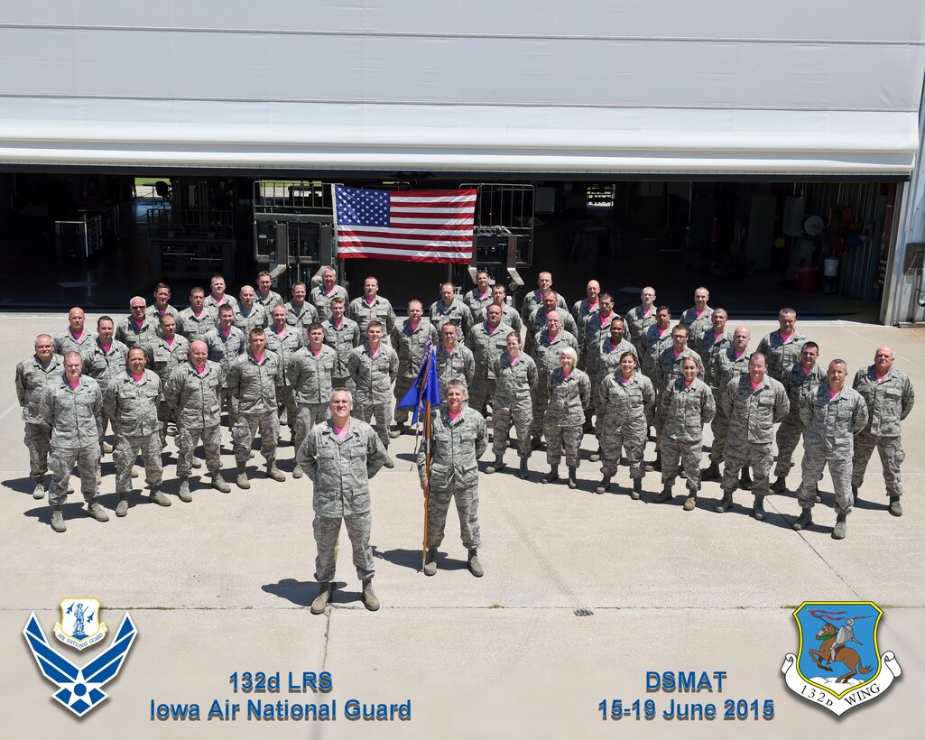 Members of the 132d Wing's Logistics Readiness Squadron gather for ...