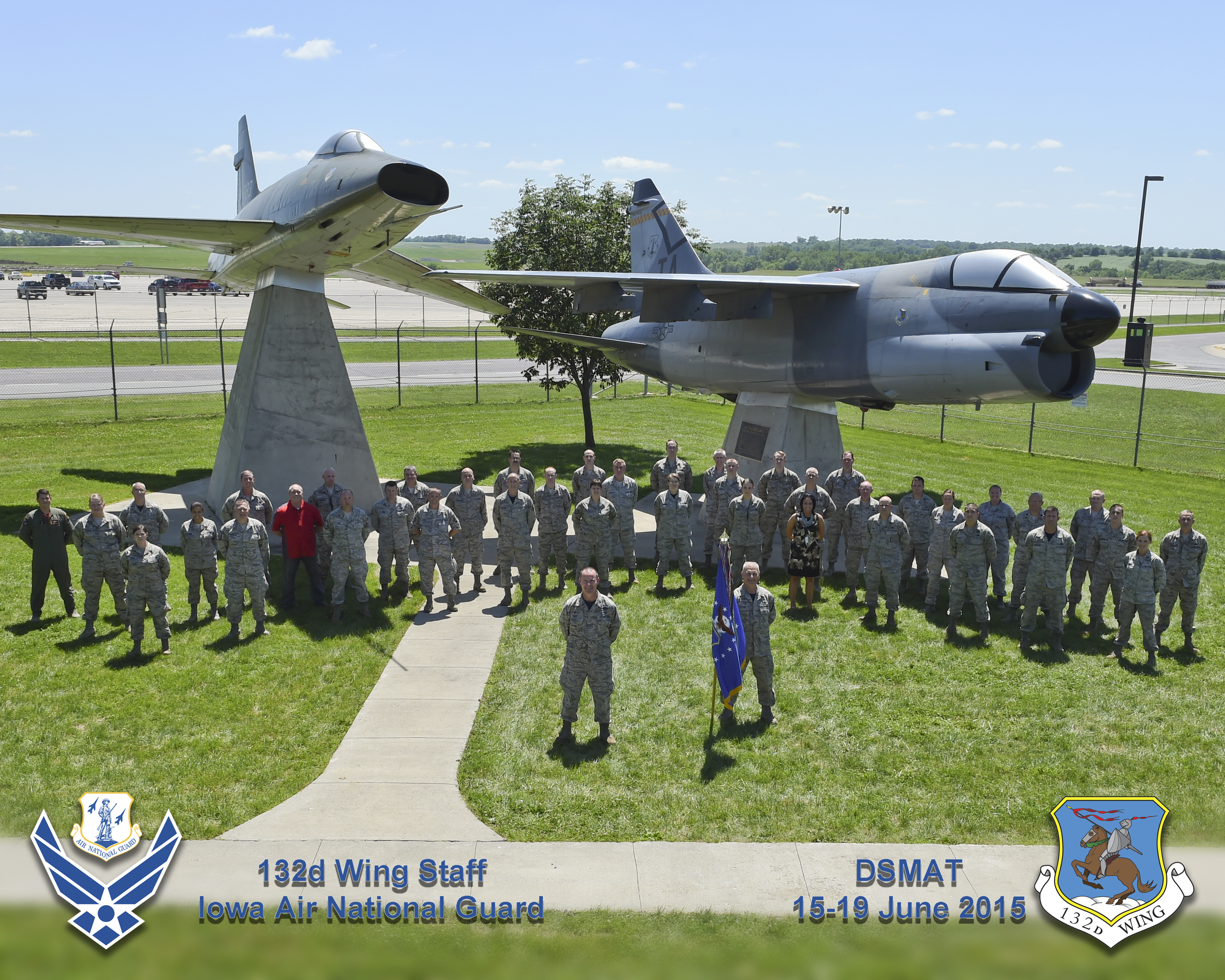 Members of the 132d Wing Staff gather for group photo.