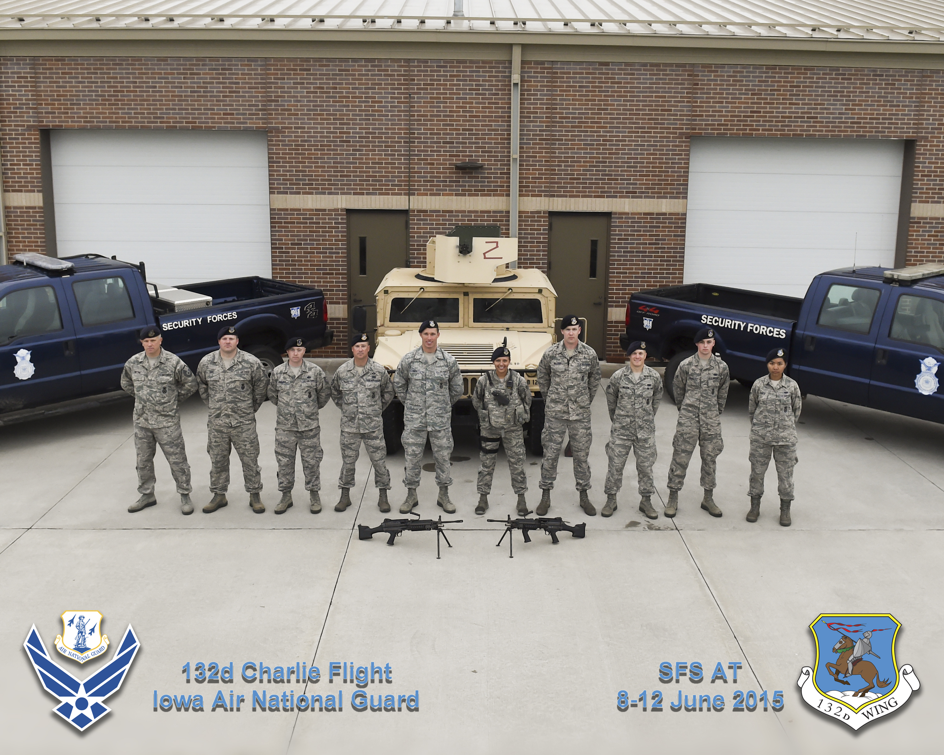Members of the 132d Wing SFS gather for group photo.