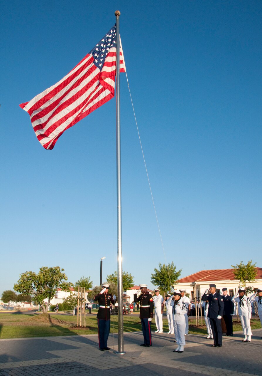 Raising the Flag: Rota Shines Red, White, Blue > United States Navy ...