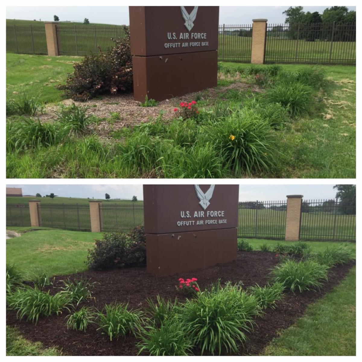 Security forces team beautifies Kenney Gate > Offutt Air Force Base ...