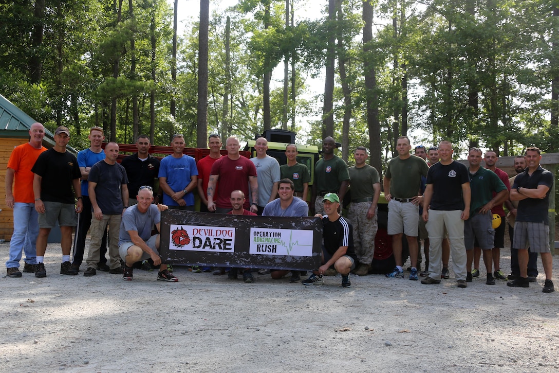 Marines soar through the trees during Operation Adrenaline Rush